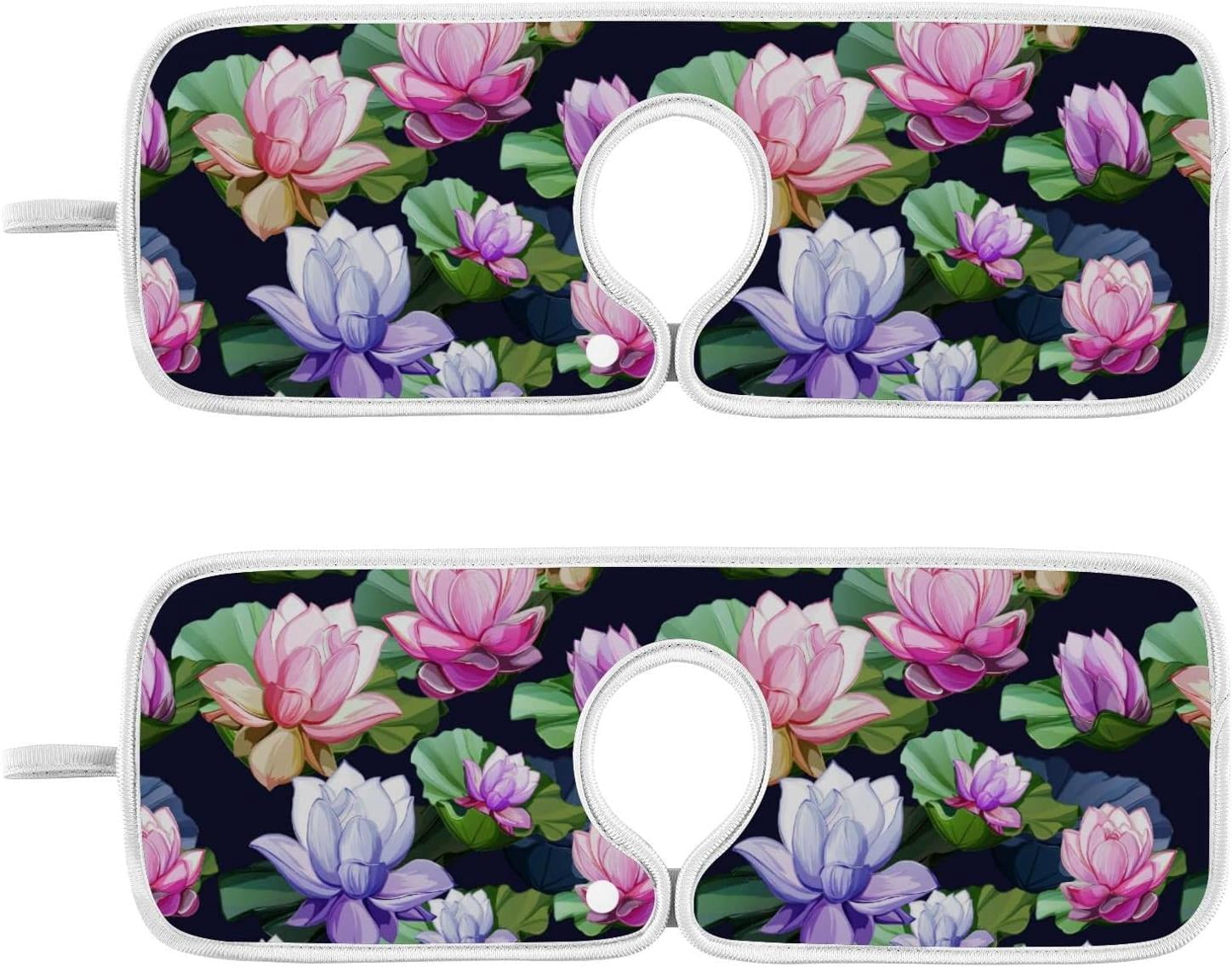 Coolnut Lotus Watercolor Sink Splash Guard for Faucet 2 Packs Faucet ...