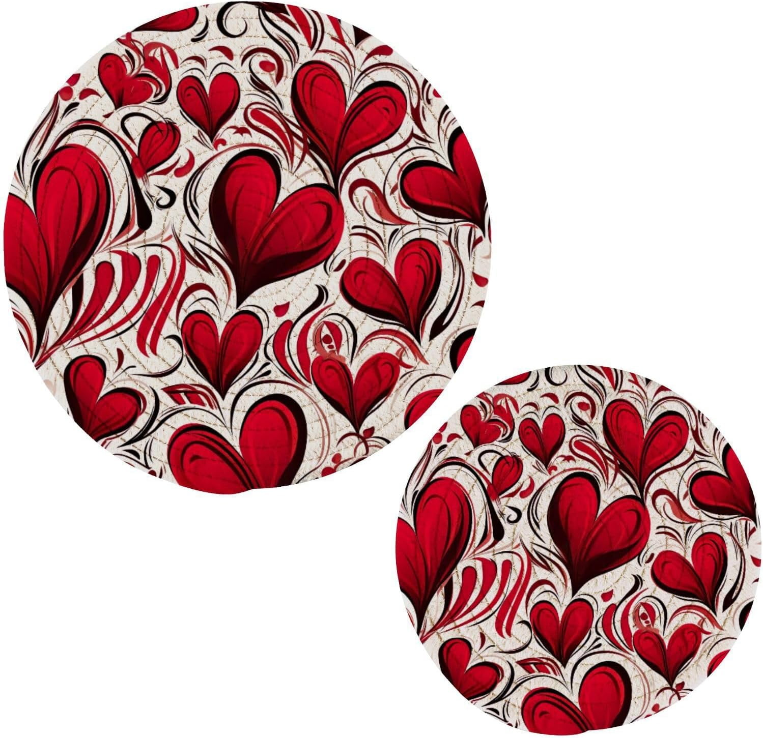 Coolnut Love Pattern Trivets Pot Holders Set of 2 Potholders for ...