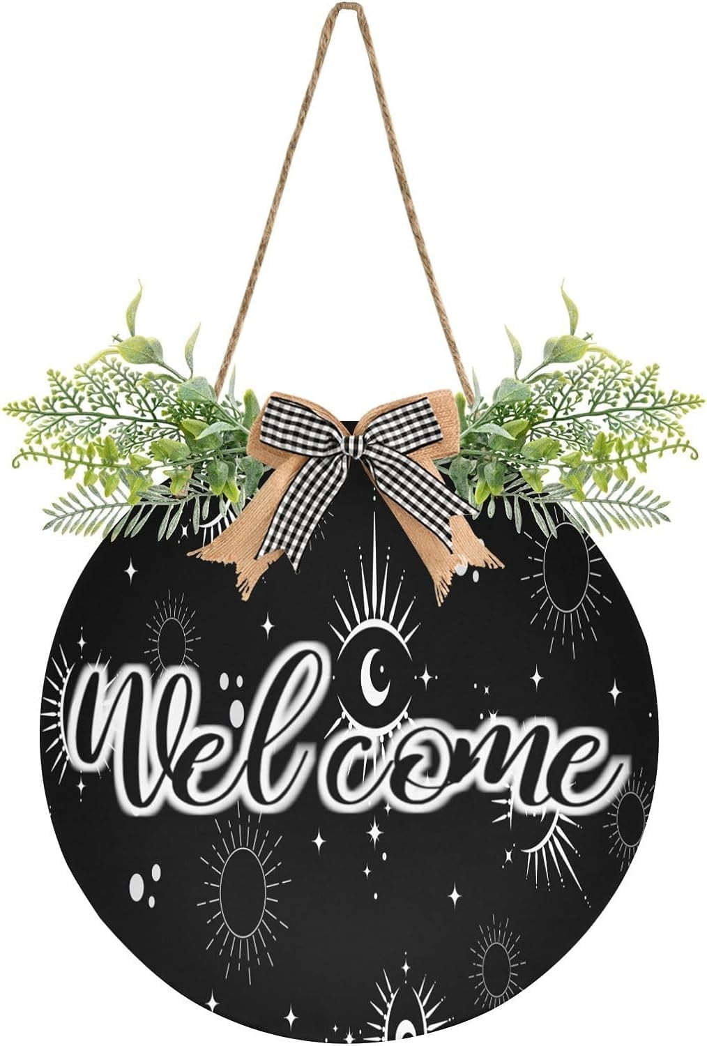 Coolnut Magic Moon and Sun Front Door Round, Hanging Welcome Sign ...