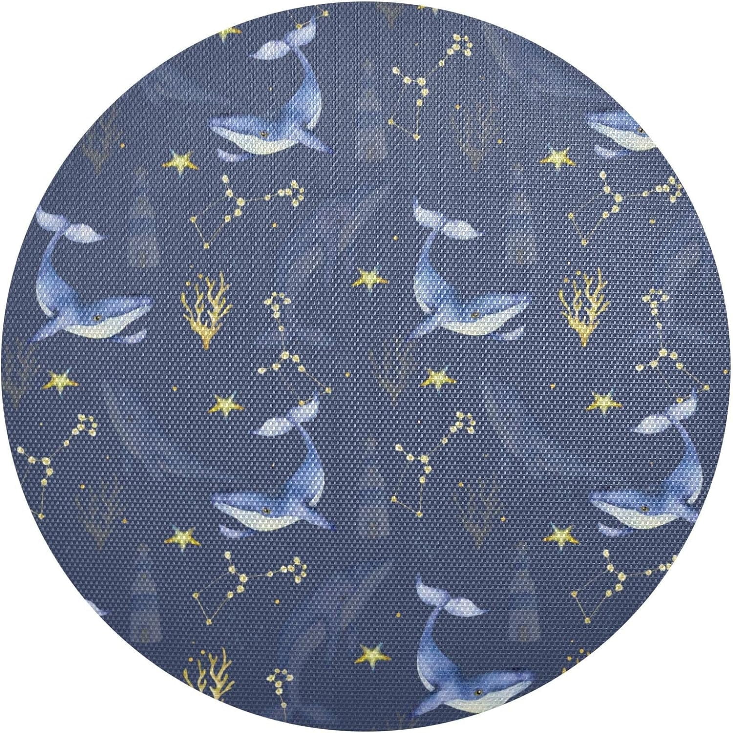 Coolnut Magic Whales Round Placemat Set of 1, Non-Slip Heat Resistant ...