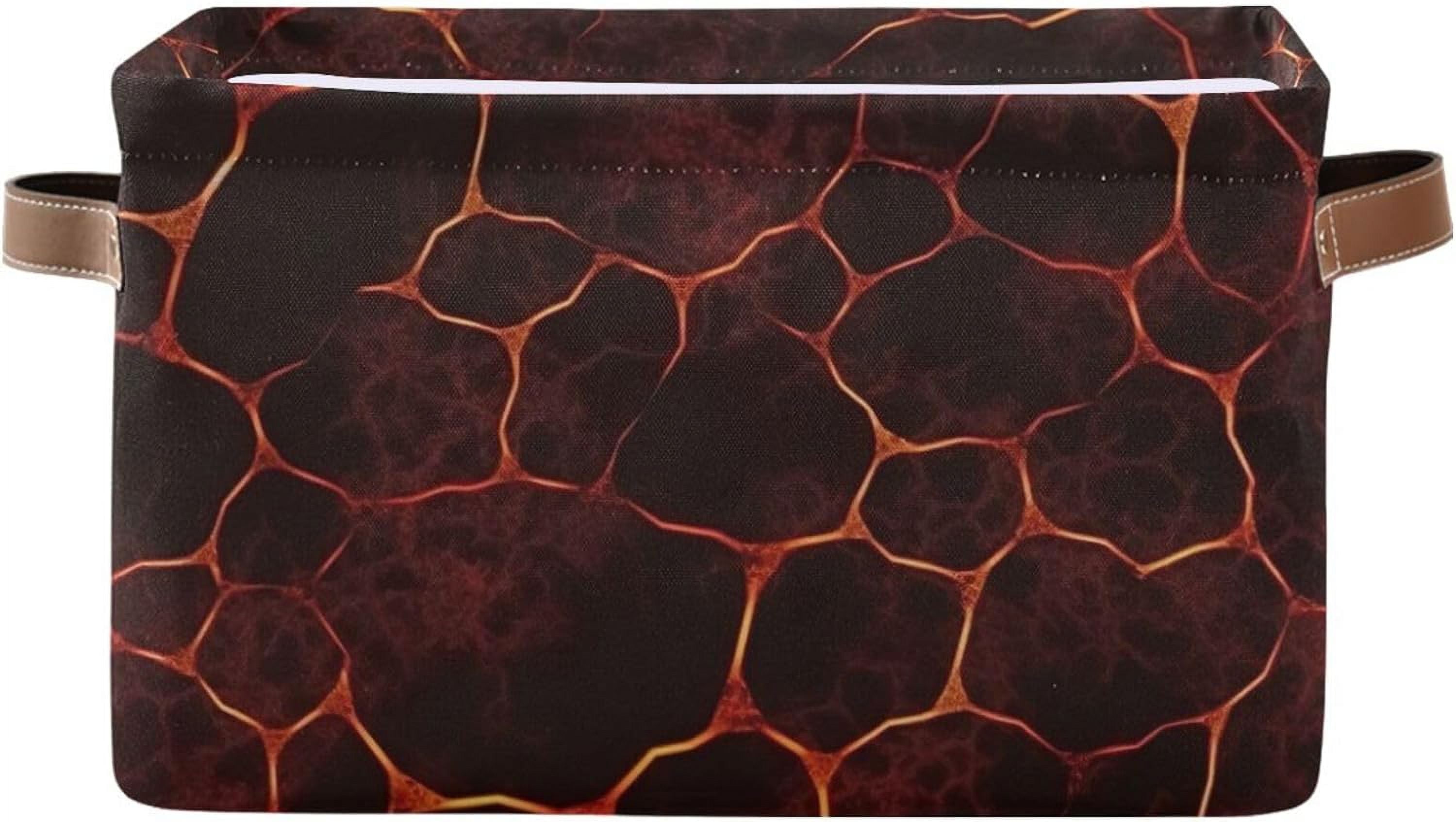 Coolnut Magma Textured Red Storage Bins Foldable Canvas Fabric Storage ...