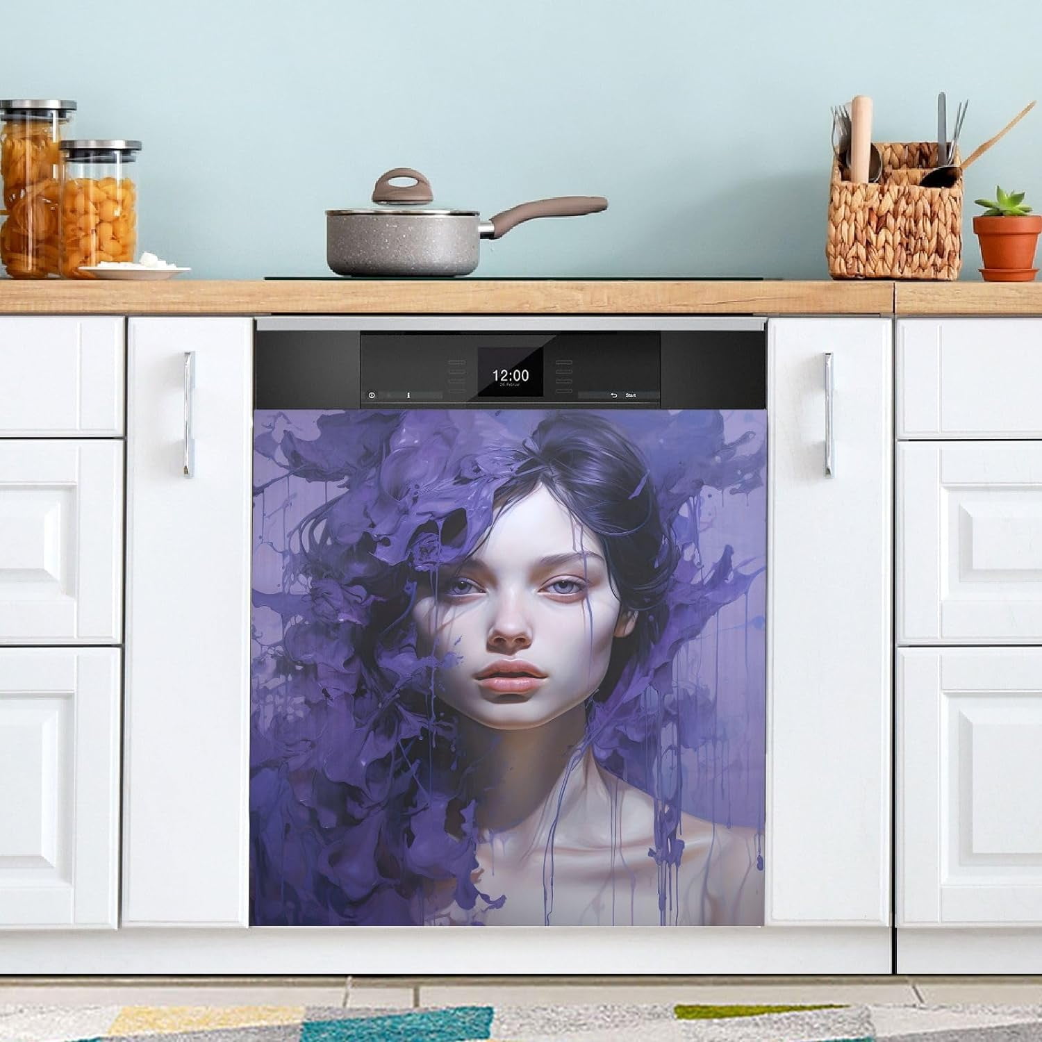 Coolnut Magnetic Dishwasher Stickers Beautiful Woman Kitchen Dishwasher ...