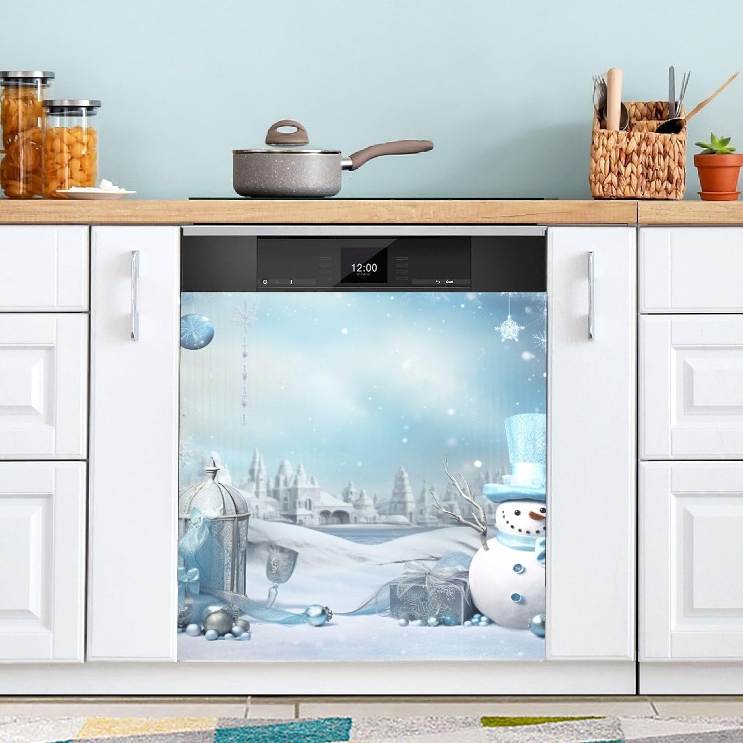 Coolnut Magnetic Dishwasher Stickers Christmas Snowman Kitchen ...