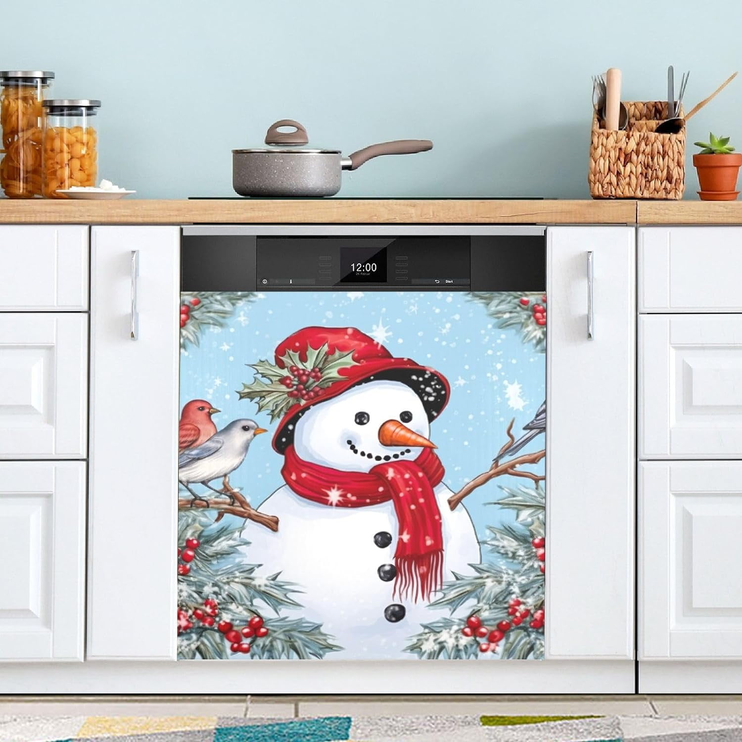 Coolnut Magnetic Dishwasher Stickers Christmas Snowman Kitchen ...