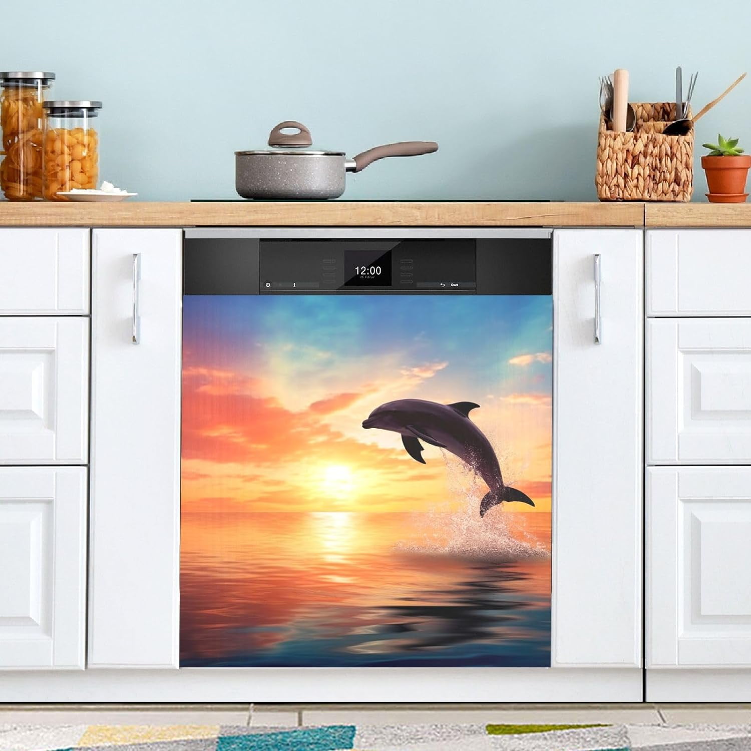 Coolnut Magnetic Dishwasher Stickers Cute Dolphin Kitchen Dishwasher ...