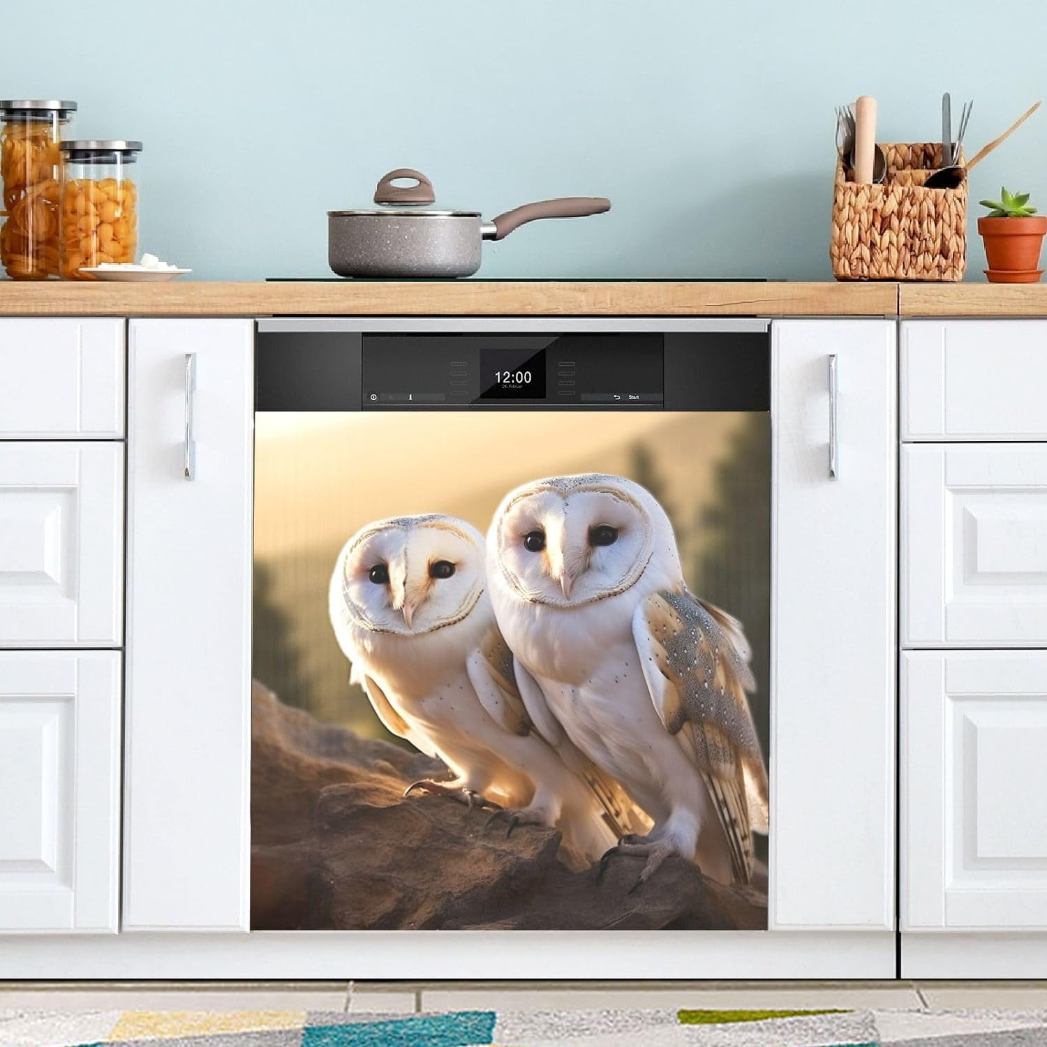 Coolnut Magnetic Dishwasher Stickers Cute Owl Kitchen Dishwasher Cover ...