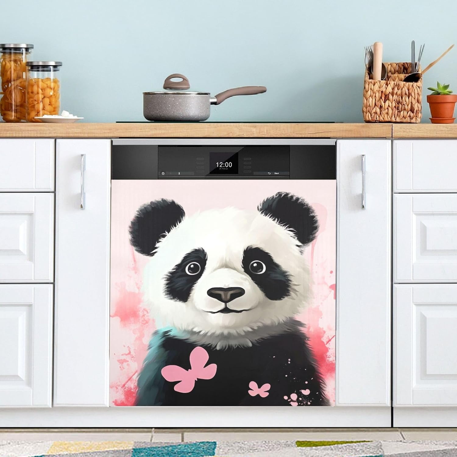 Coolnut Magnetic Dishwasher Stickers Cute Panda Kitchen Dishwasher ...