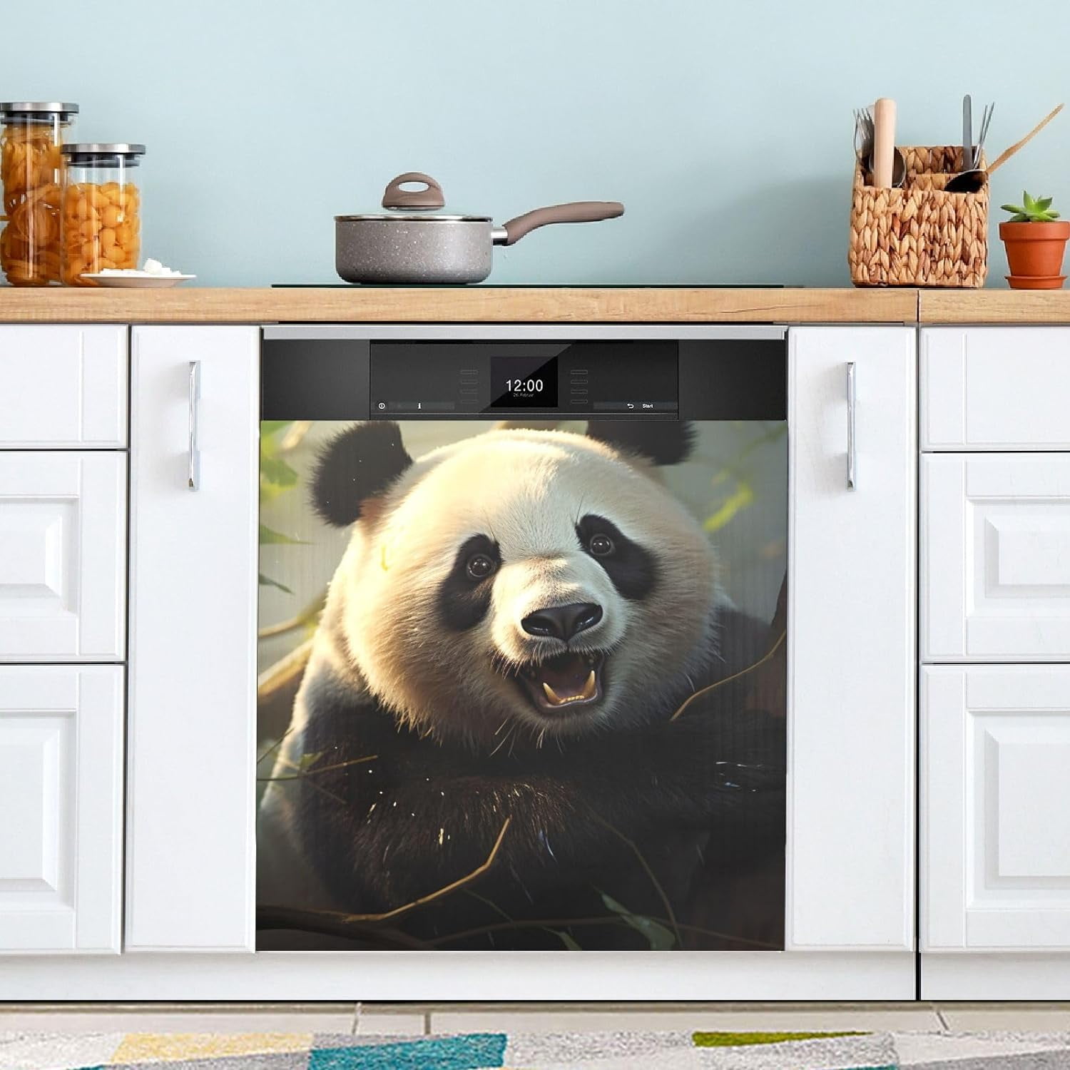 Coolnut Magnetic Dishwasher Stickers Cute Panda Kitchen Dishwasher ...
