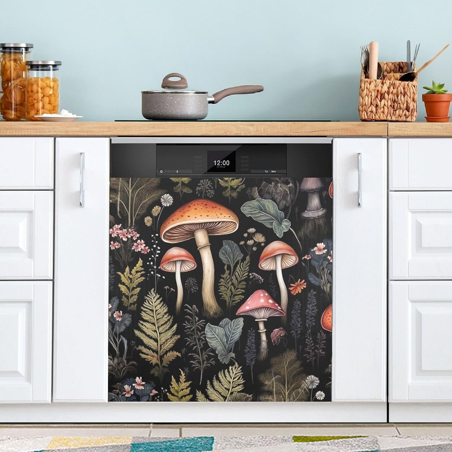 Coolnut Magnetic Dishwasher Stickers Forest Mushroom Kitchen Dishwasher ...
