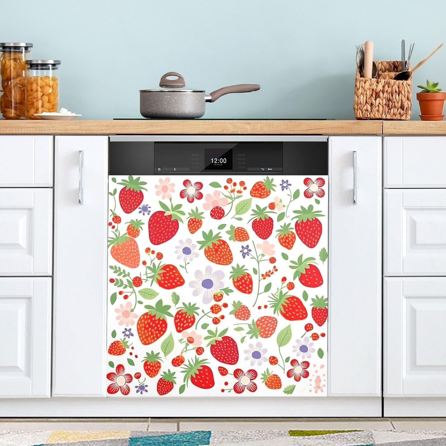 Coolnut Magnetic Dishwasher Stickers Strawberries Kitchen Dishwasher ...