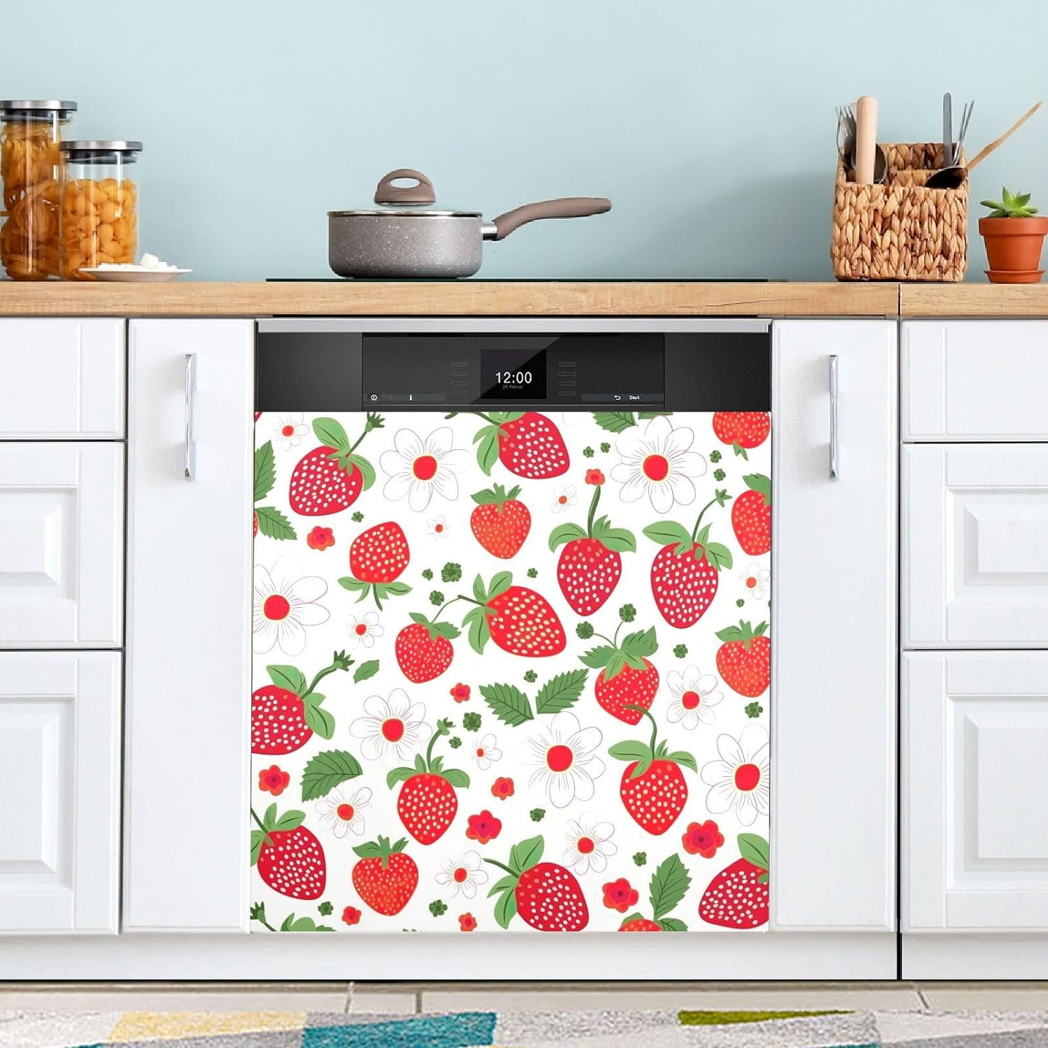 Coolnut Magnetic Dishwasher Stickers Strawberries Kitchen Dishwasher ...