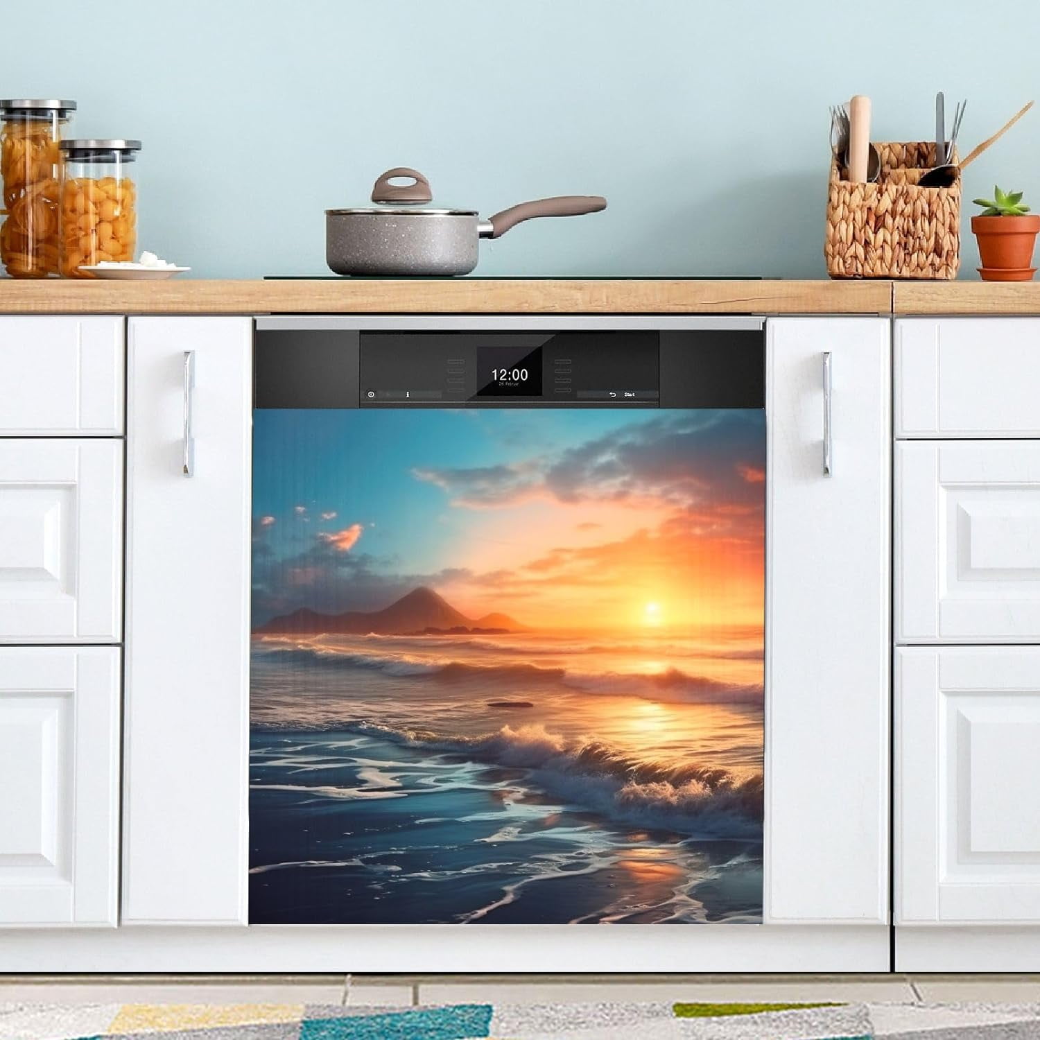 Coolnut Magnetic Dishwasher Stickers Sunset Kitchen Dishwasher Cover ...