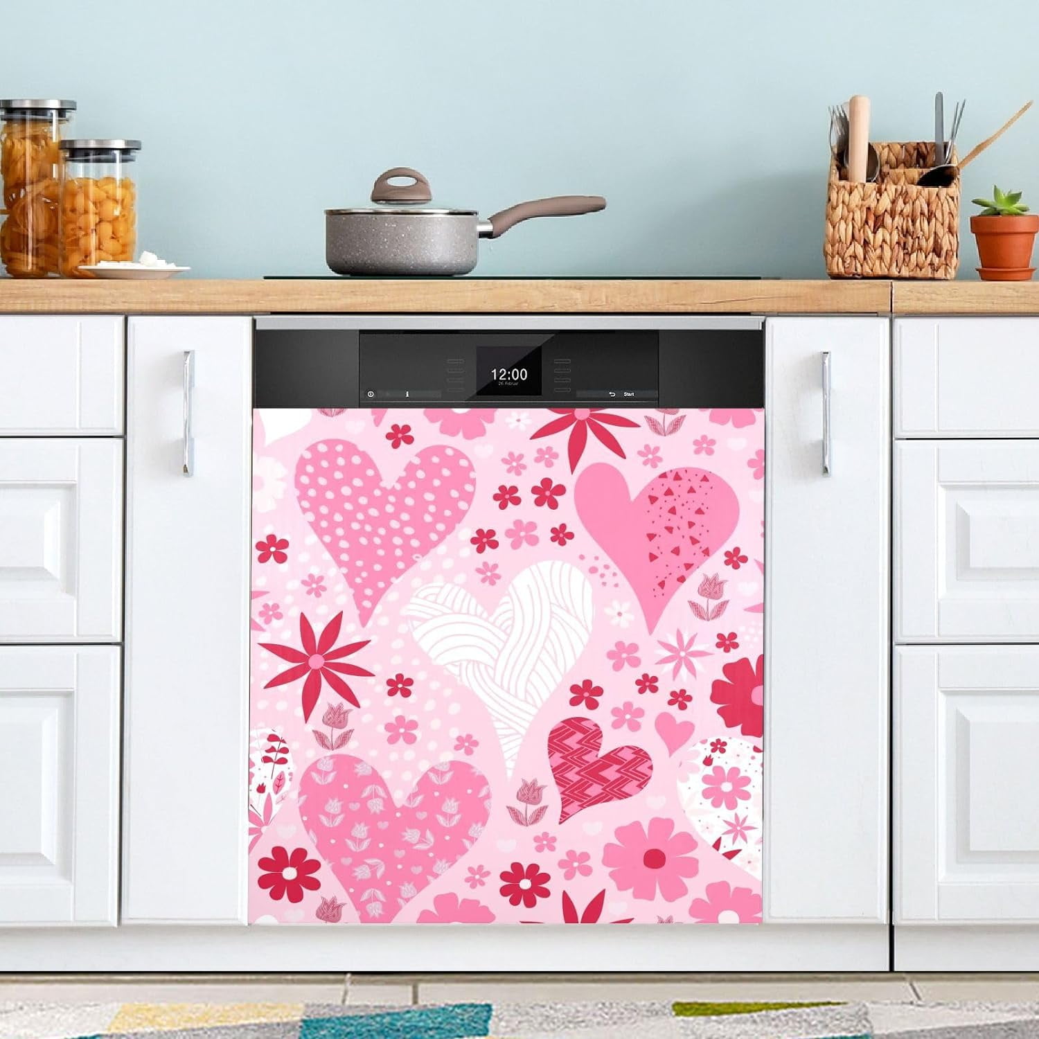 Coolnut Magnetic Dishwasher Stickers Valentines Day Pink Kitchen ...