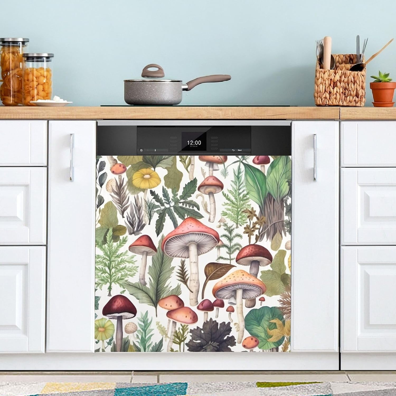 Coolnut Magnetic Dishwasher Stickers Wild Mushroom Kitchen Dishwasher ...