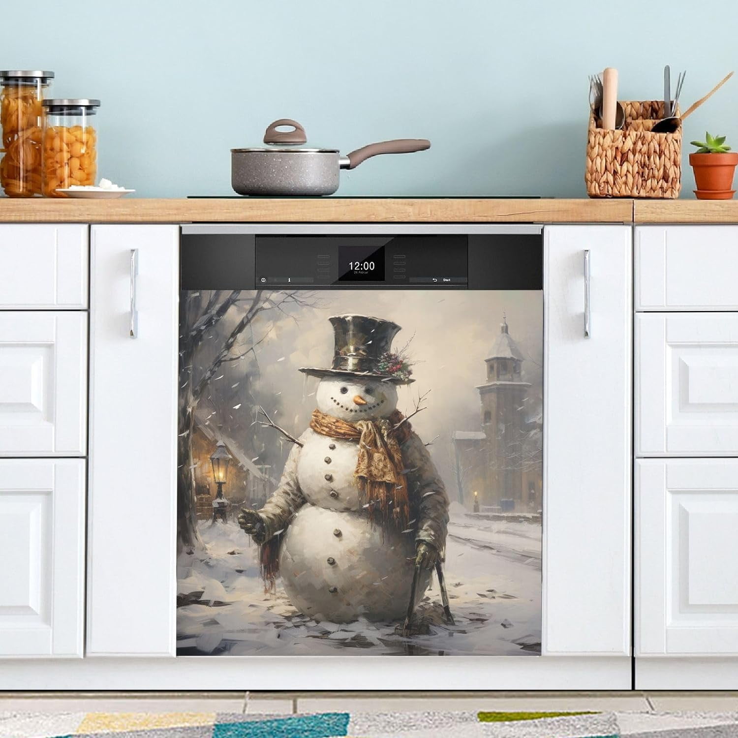 Coolnut Magnetic Dishwasher Stickers Winter Snowman Kitchen Dishwasher ...