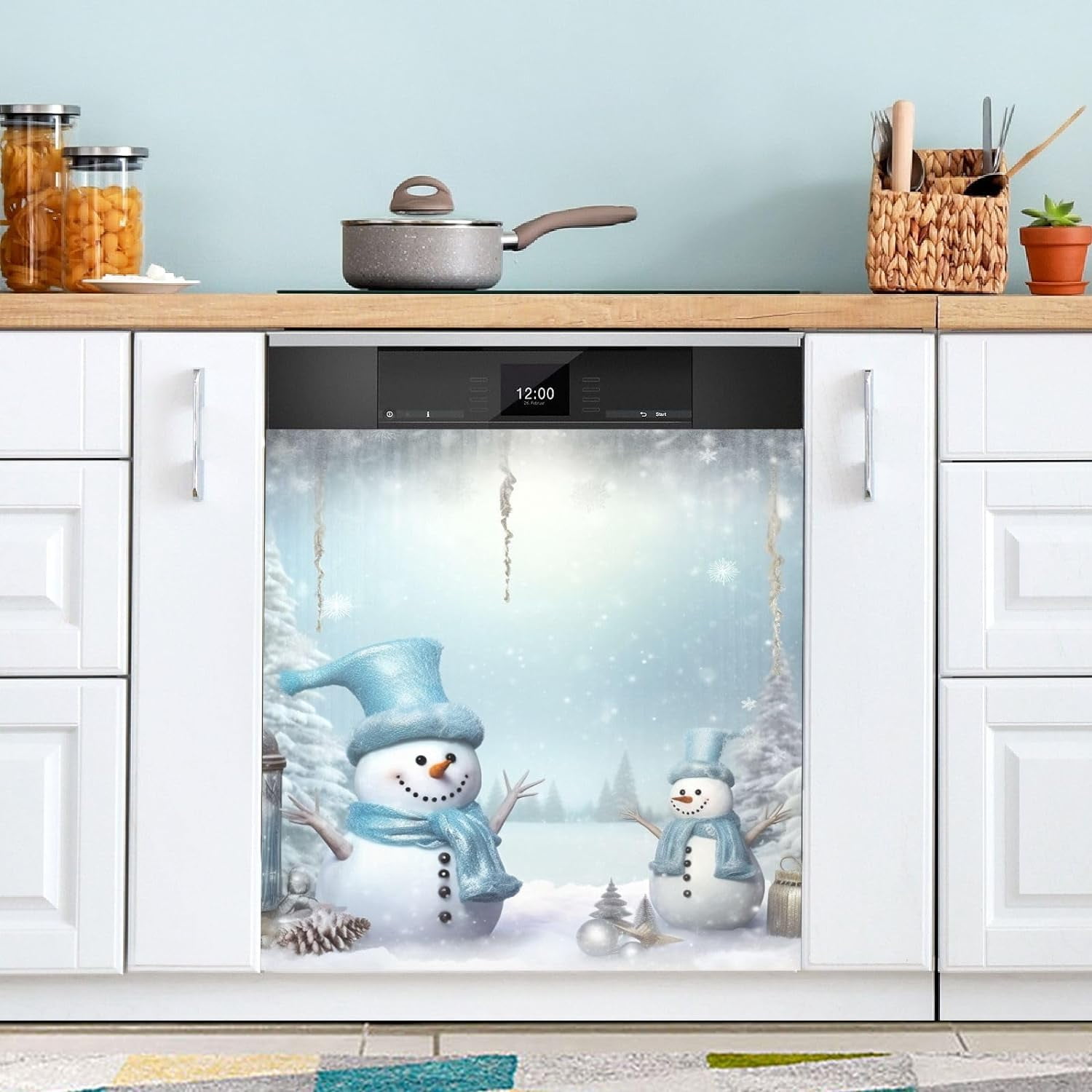 Coolnut Magnetic Dishwasher Stickers Winter Snowman Kitchen Dishwasher ...