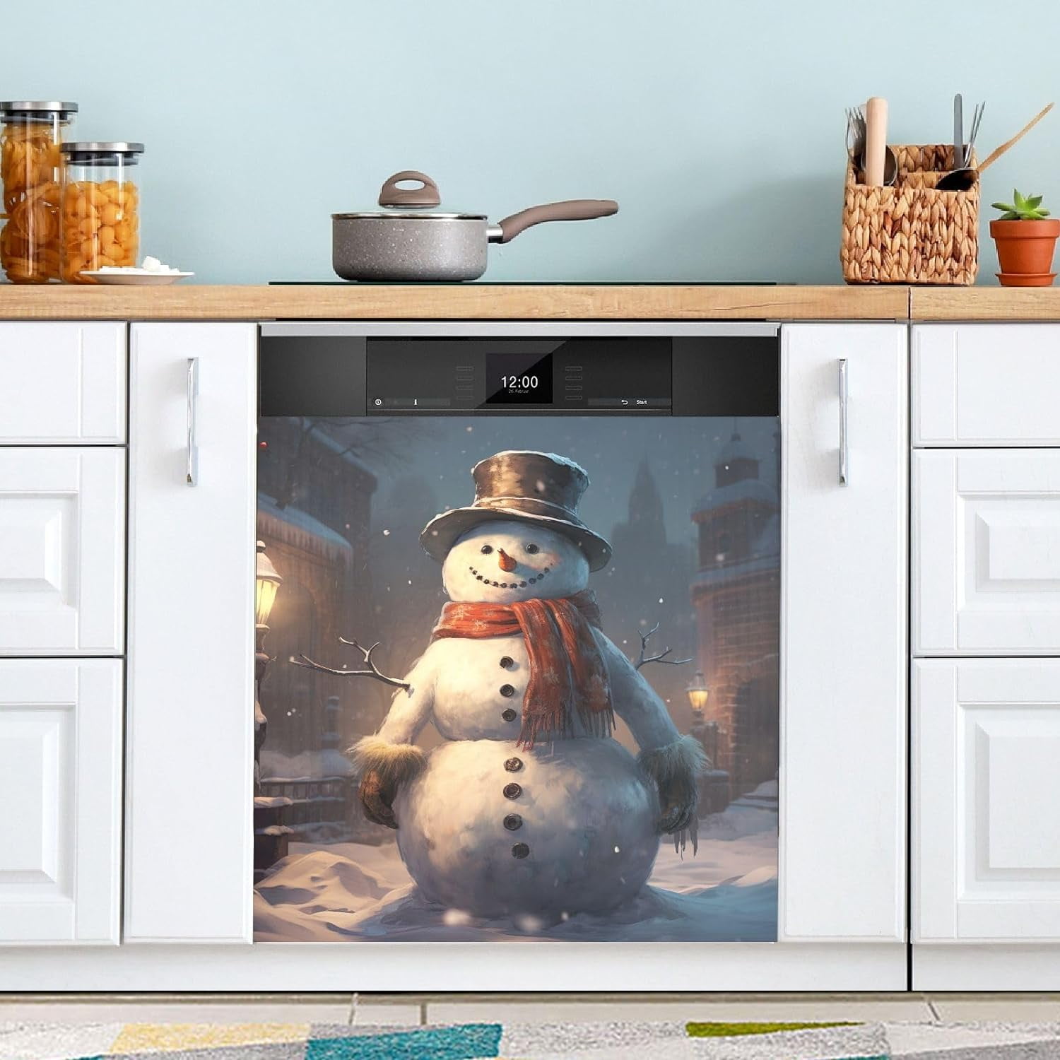 Coolnut Magnetic Dishwasher Stickers Winter Snowman Kitchen Dishwasher ...