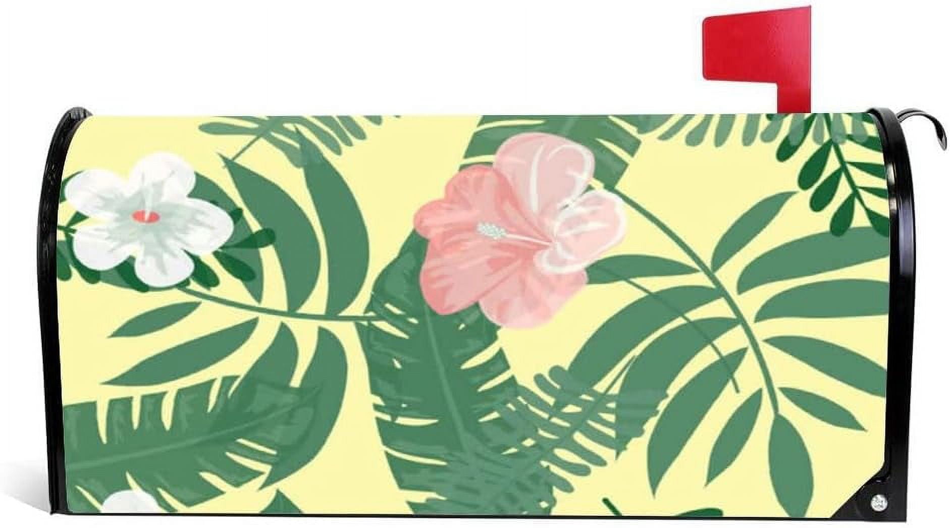Coolnut Magnetic Mailbox Cover, Beautiful Tropical Flowers and Leaves ...