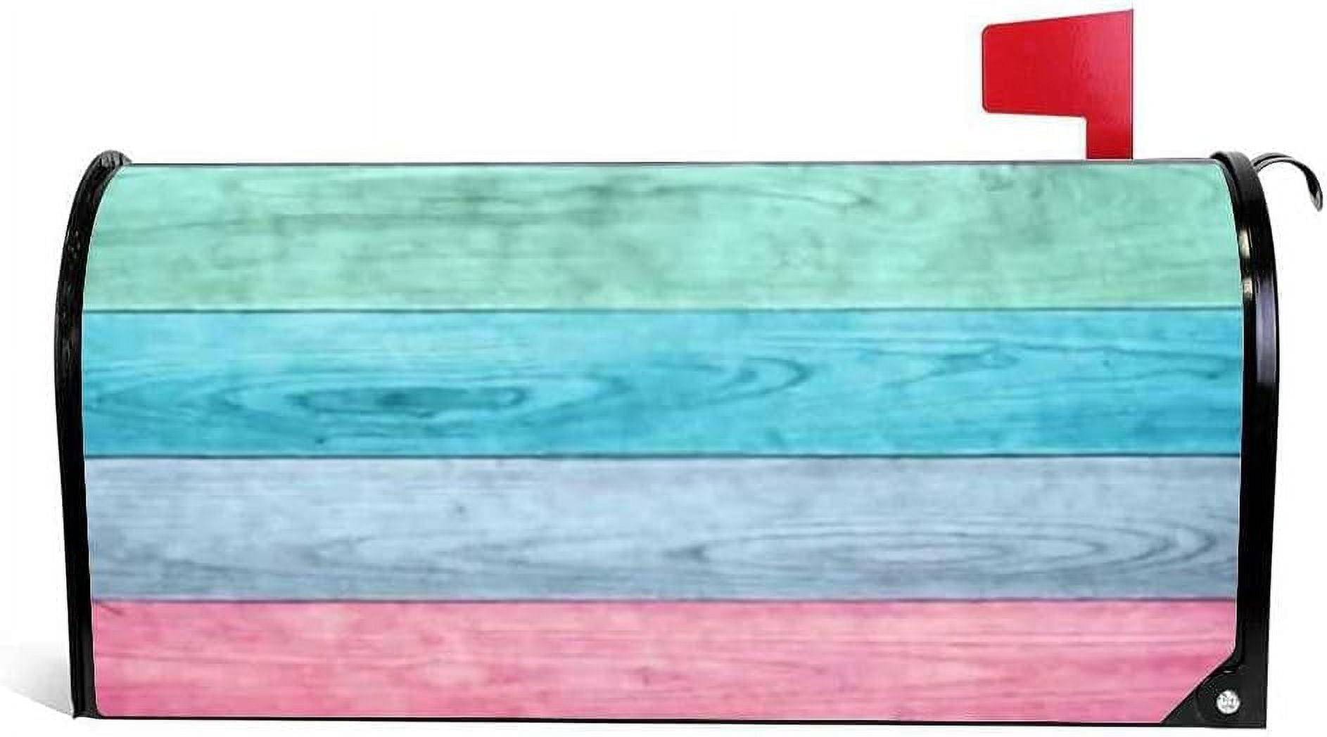 Coolnut Magnetic Mailbox Cover, Colored Wood Background Post Mail Box ...