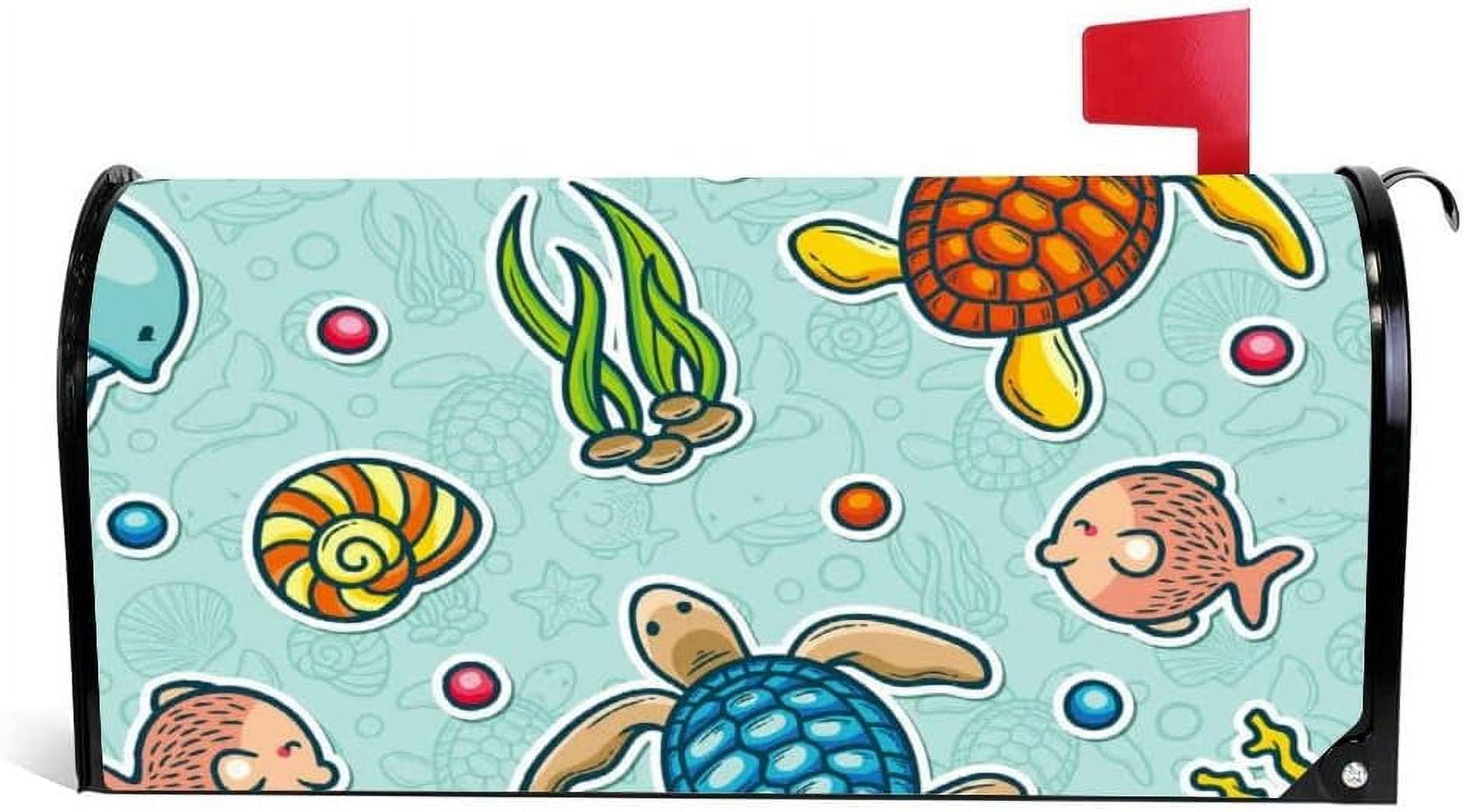 Coolnut Magnetic Mailbox Cover, Cute Sea Animals Post Mail Box Cover ...