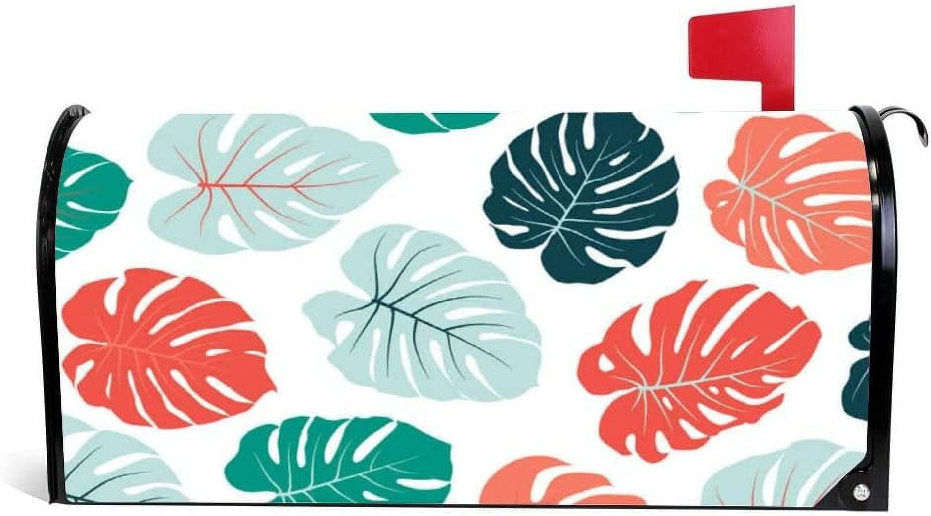 Coolnut Magnetic Mailbox Cover, Floral Monstera Leaf Post Mail Box ...