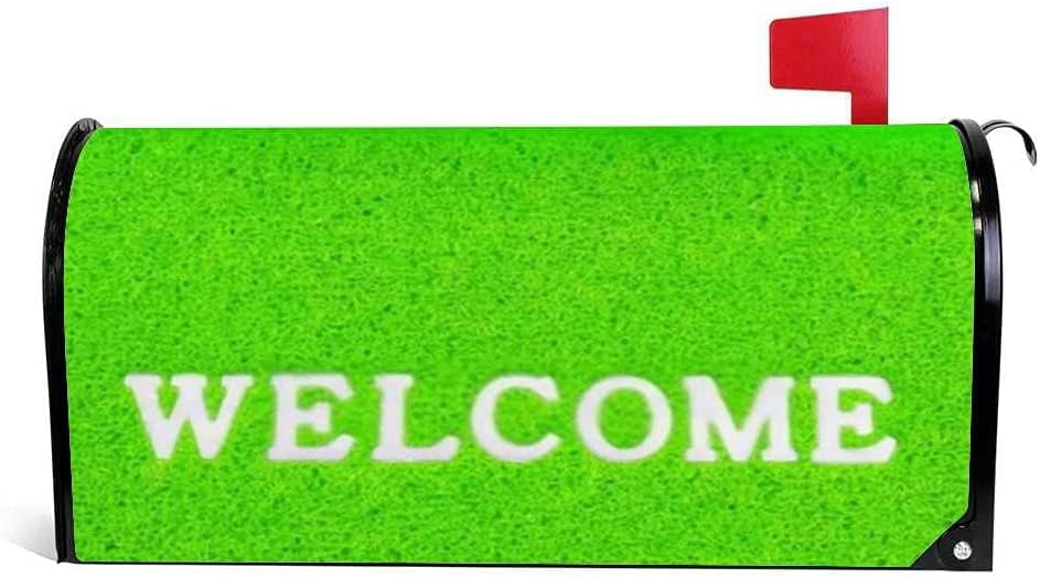 Coolnut Magnetic Mailbox Cover, Green Foot Scraper with Welcome Post ...