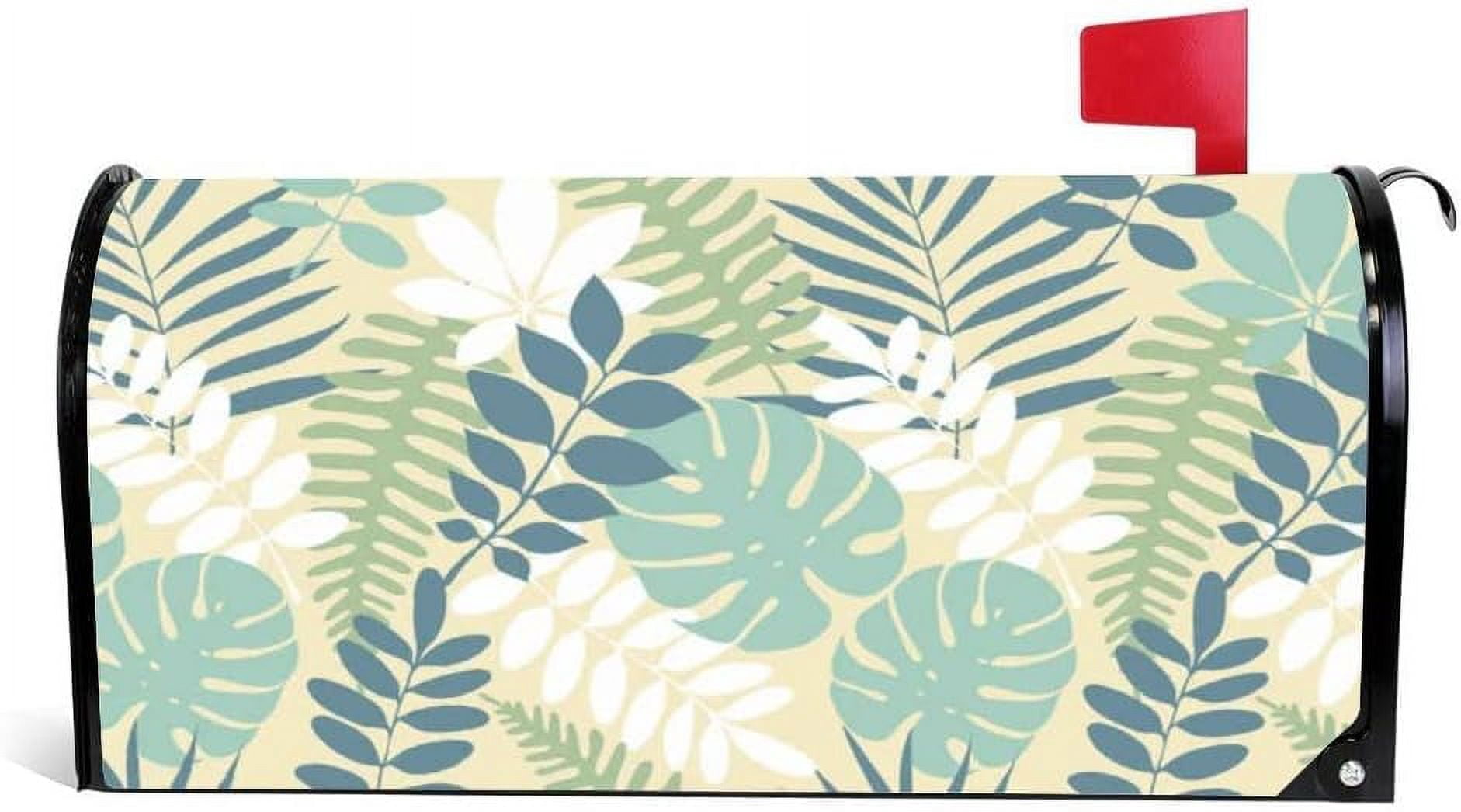 Coolnut Magnetic Mailbox Cover, Tropical Palm Leaves Jungle Leaves Post ...