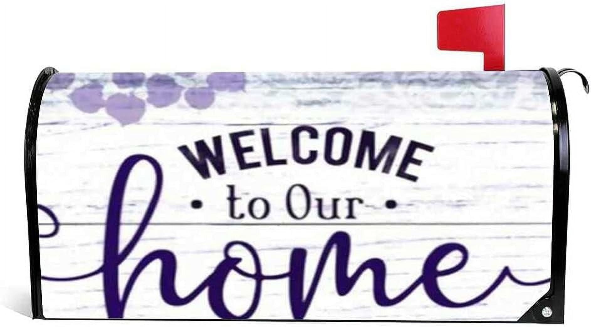 Coolnut Magnetic Mailbox Cover, Welcome to Our Home with Vintage Wood ...