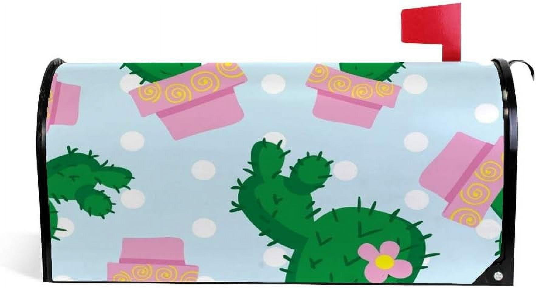 Coolnut Mailbox Cover Cactus White Dot On Blue Post Mail Box Cover ...