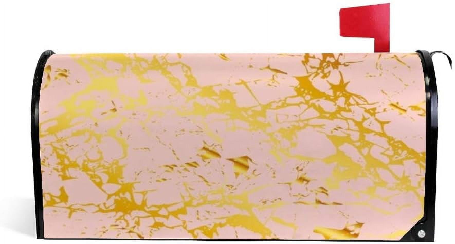 Coolnut Mailbox Cover Gold Marble On Pink Post Mail Box Cover Magnetic ...