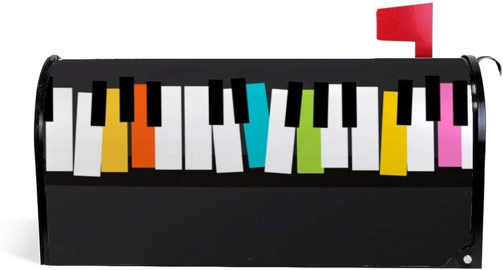 Coolnut Mailbox Cover Piano Key with Music Notes Post Mail Box Cover ...