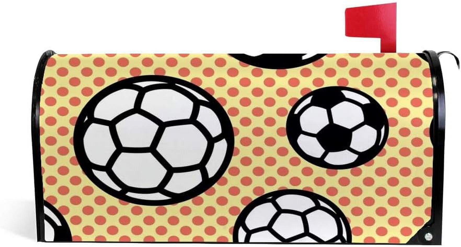 Coolnut Mailbox Cover Soccer Balls On Dot Background Post Mail Box ...