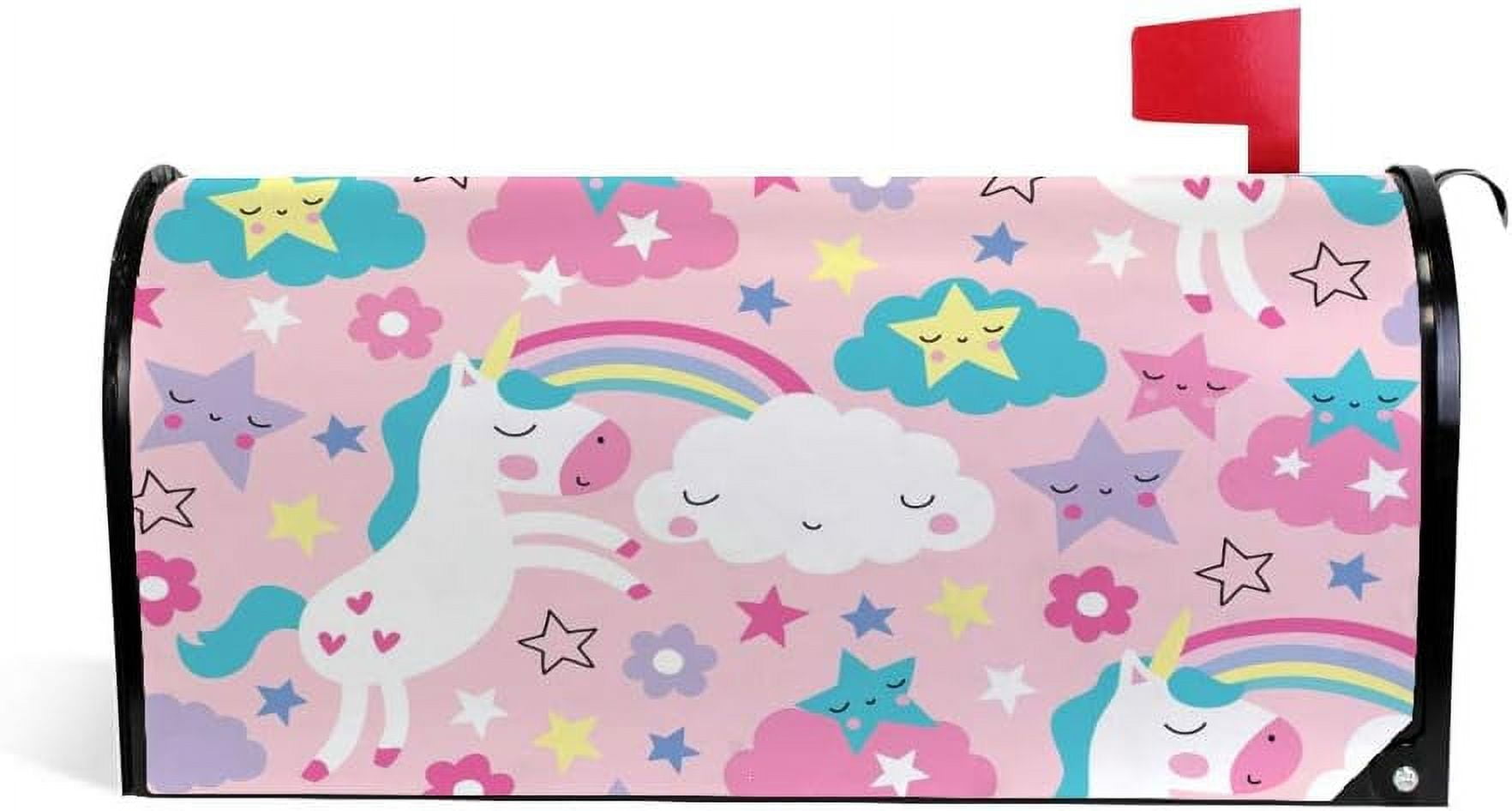 Coolnut Mailbox Cover Unicorn On Pink Pattern Post Mail Box Cover ...