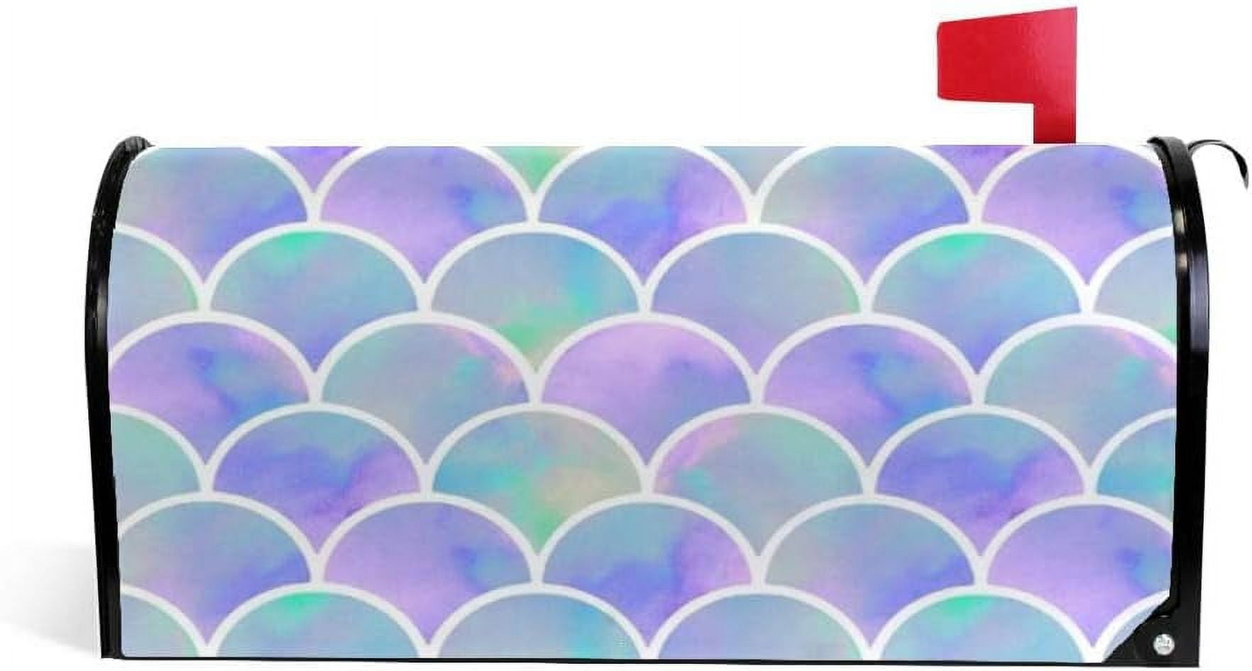 Coolnut Mailbox Cover Watercolor Rainbow Scales Post Mail Box Cover ...