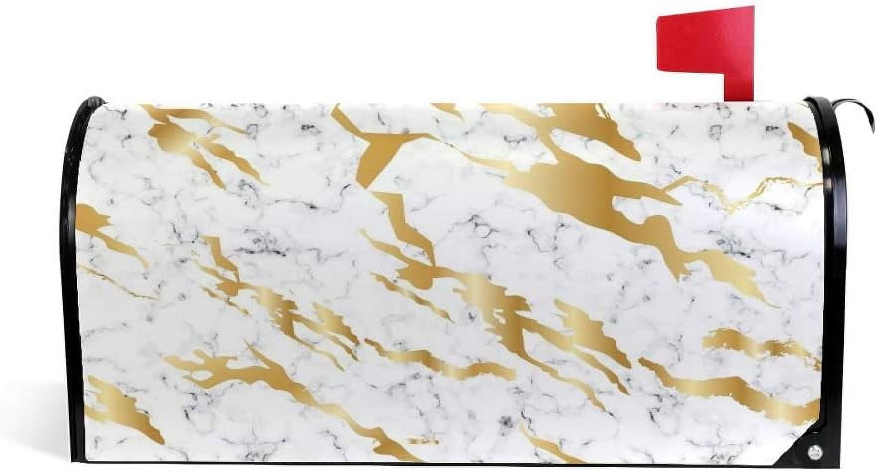 Coolnut Mailbox Covers Magnetic Oversize Luxury Gold Marble Pattern ...
