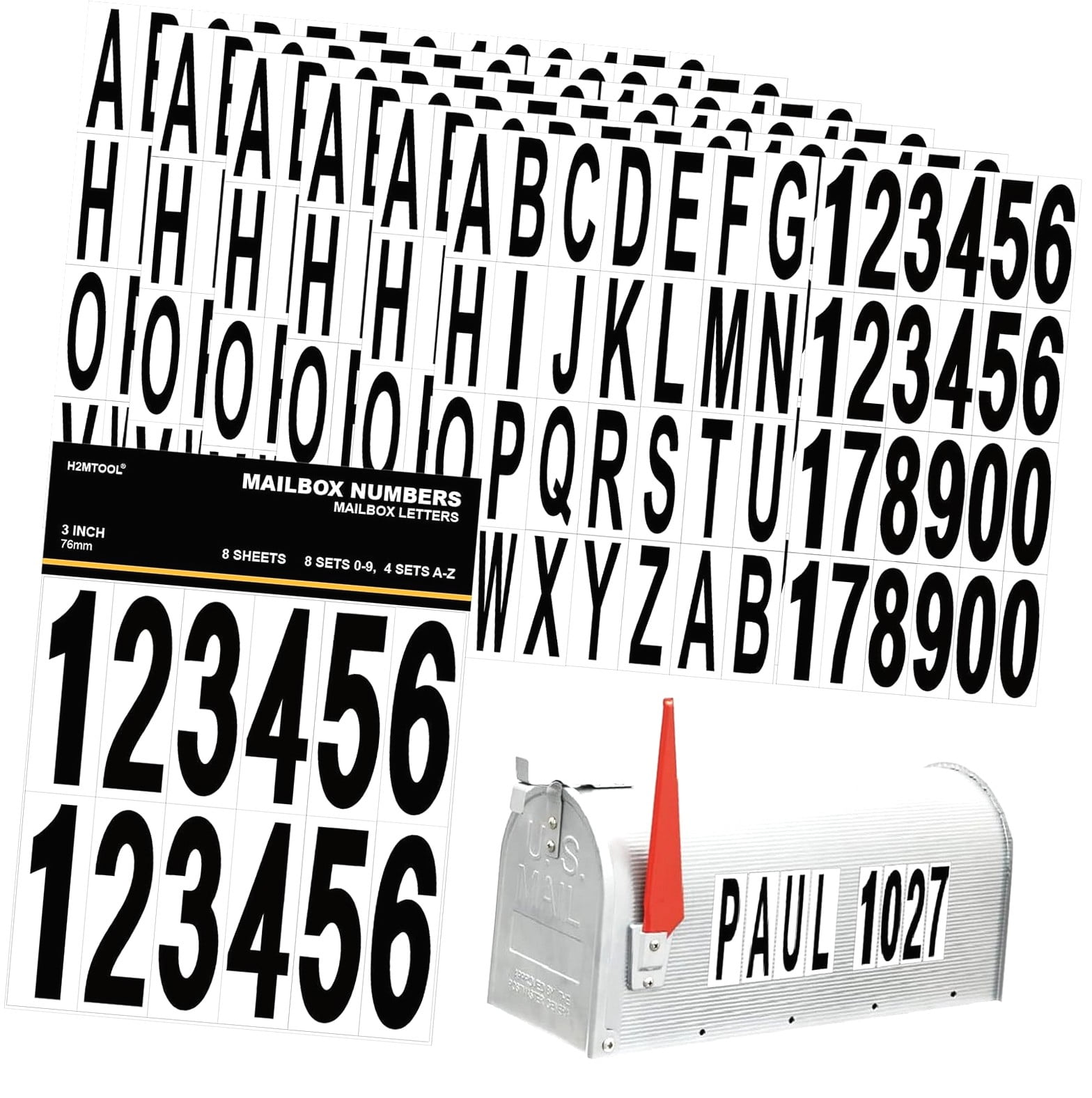 Coolnut Mailbox Numbers for Outside, 12 3 inch 0-9 Vinyl Address ...