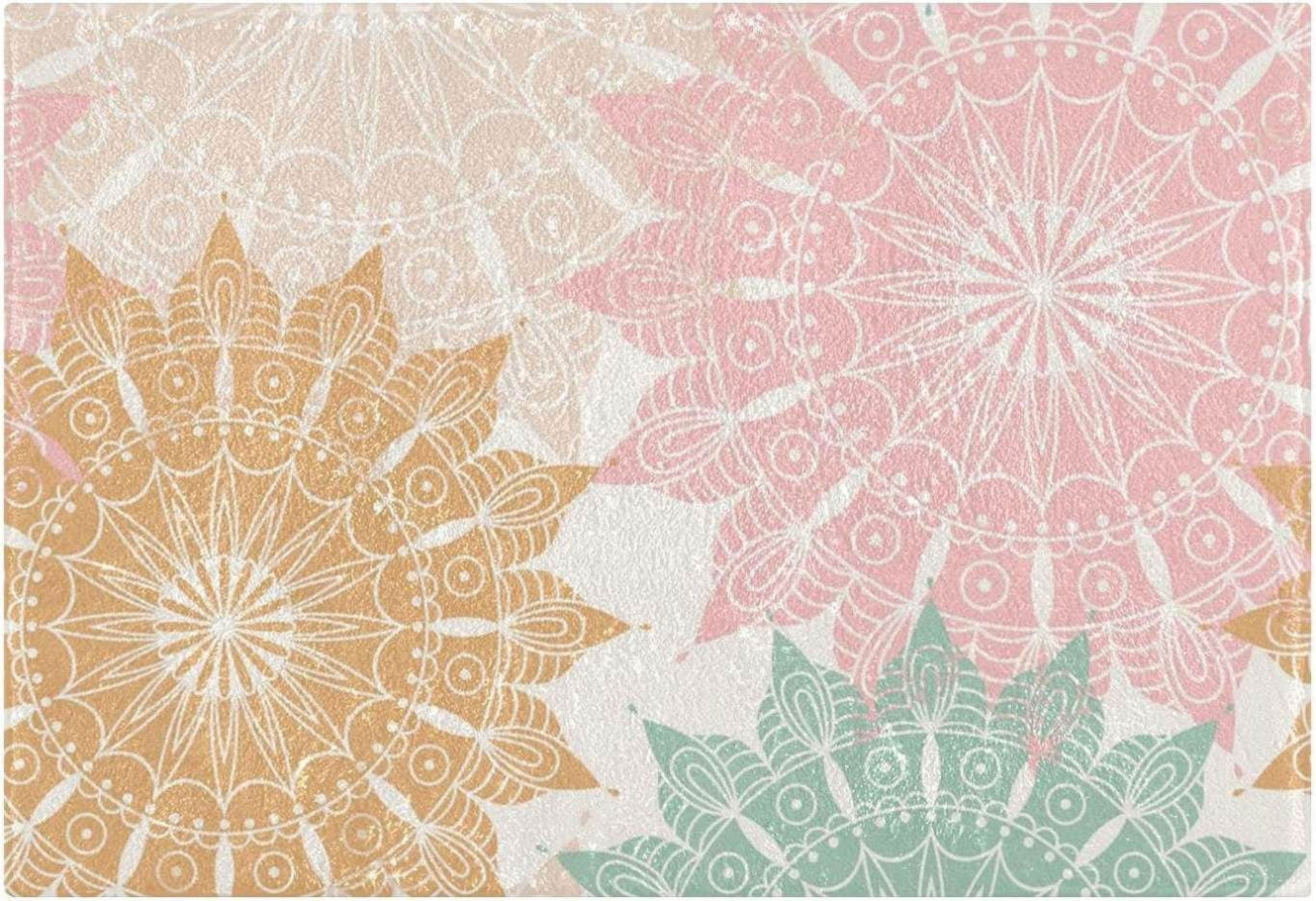 Coolnut Mandala Art Anti-Slip Ultra Absorbent Durable Bath Rug with ...