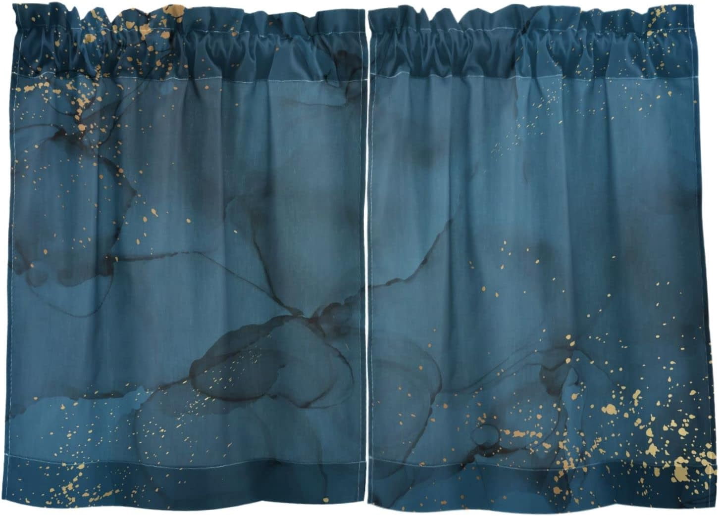 Coolnut Marble Texture Kitchen Curtains 2 Panels, UV Protected Tier ...