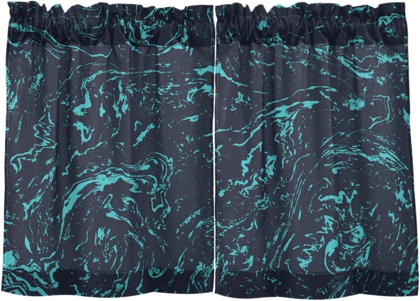 Coolnut Marble Texture Kitchen Curtains 2 Panels, UV Protected Tier ...
