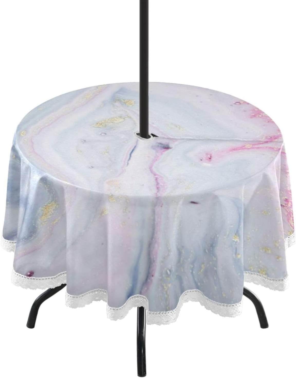 Coolnut Marble Texture Pattern Round Tablecloth 60" Outdoor Table ...