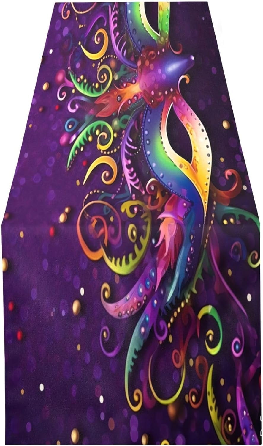 Coolnut Mardi Gras Carnival Mask Table Runner 18x72in,Coffee Table ...