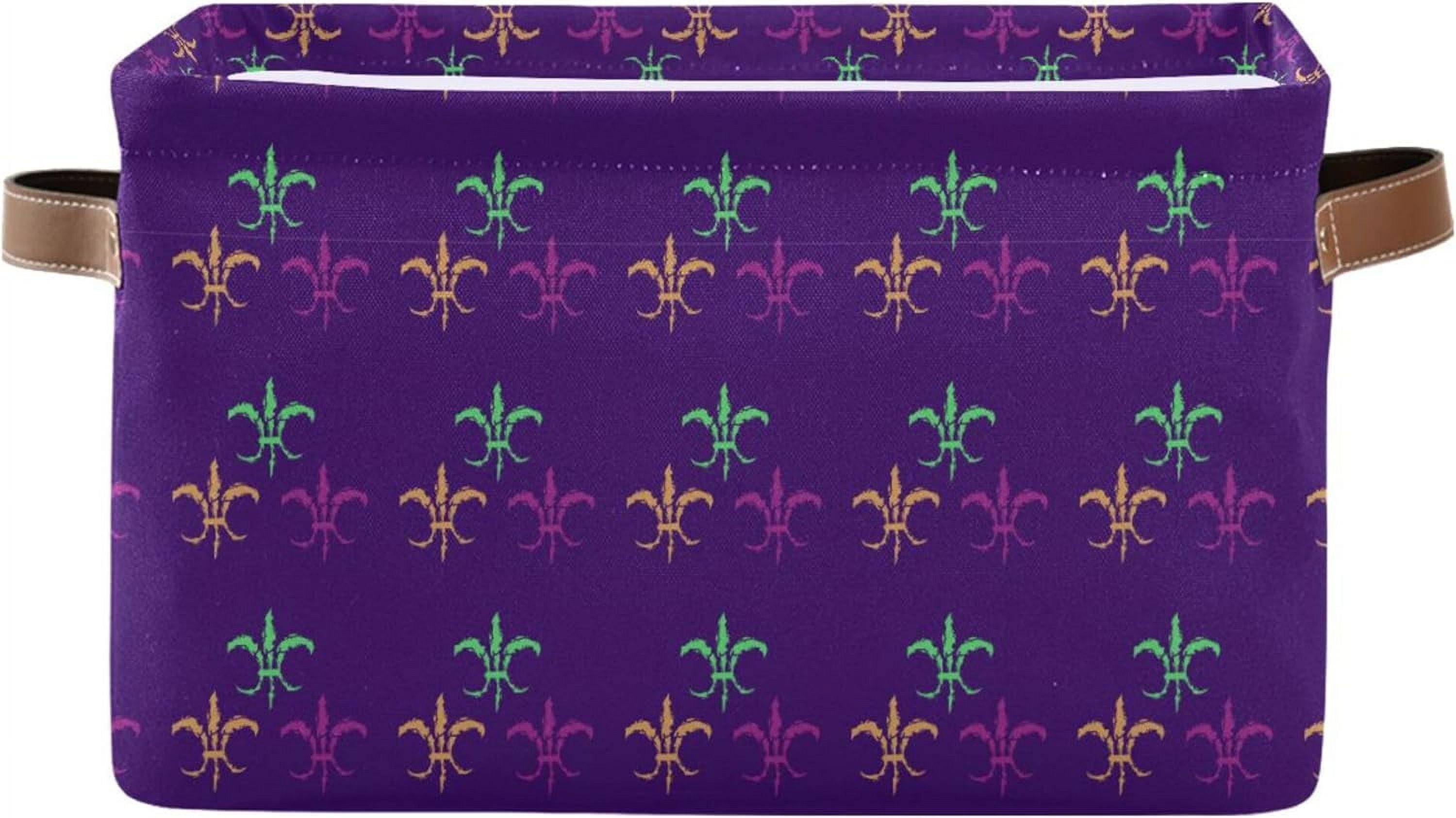 Coolnut Mardi Gras Carnival Storage Basket Foldable Storage Bin, Canvas ...