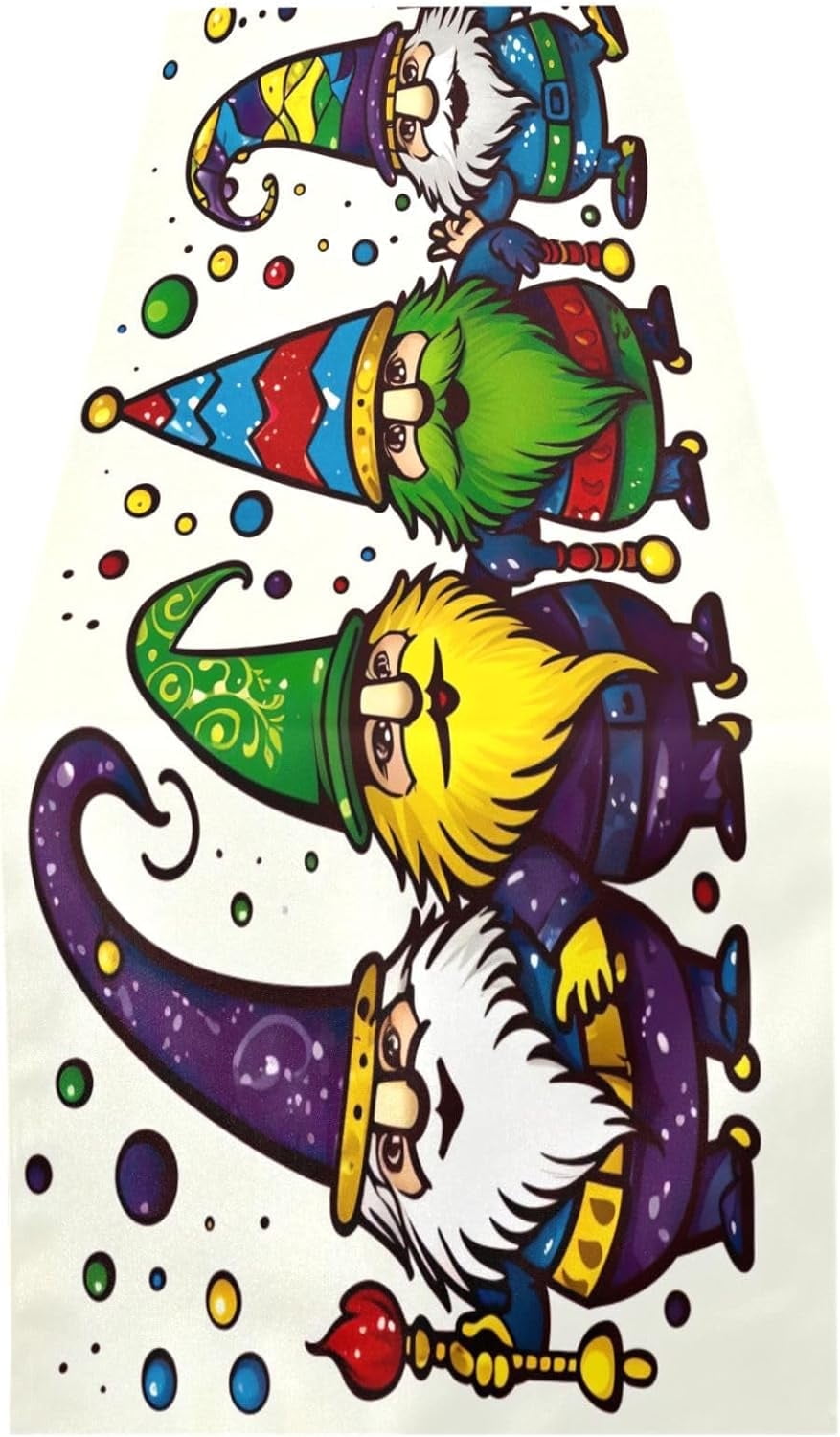 Coolnut Mardi Gras Cute Dwarf Table Runner 14x108in,Coffee Table ...