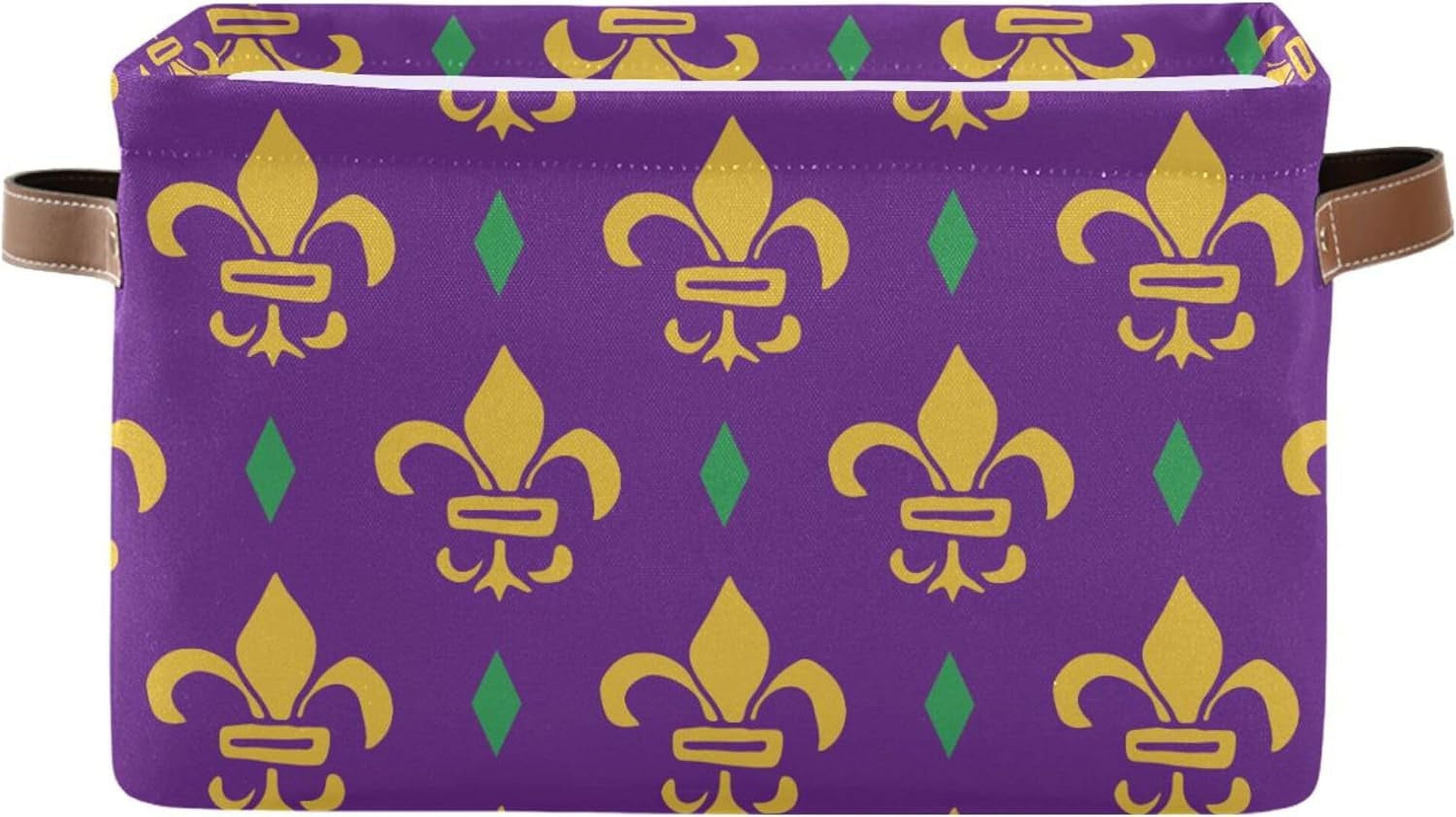 Coolnut Mardi Gras Purple Storage Basket Foldable Storage Bin 2 Pack ...
