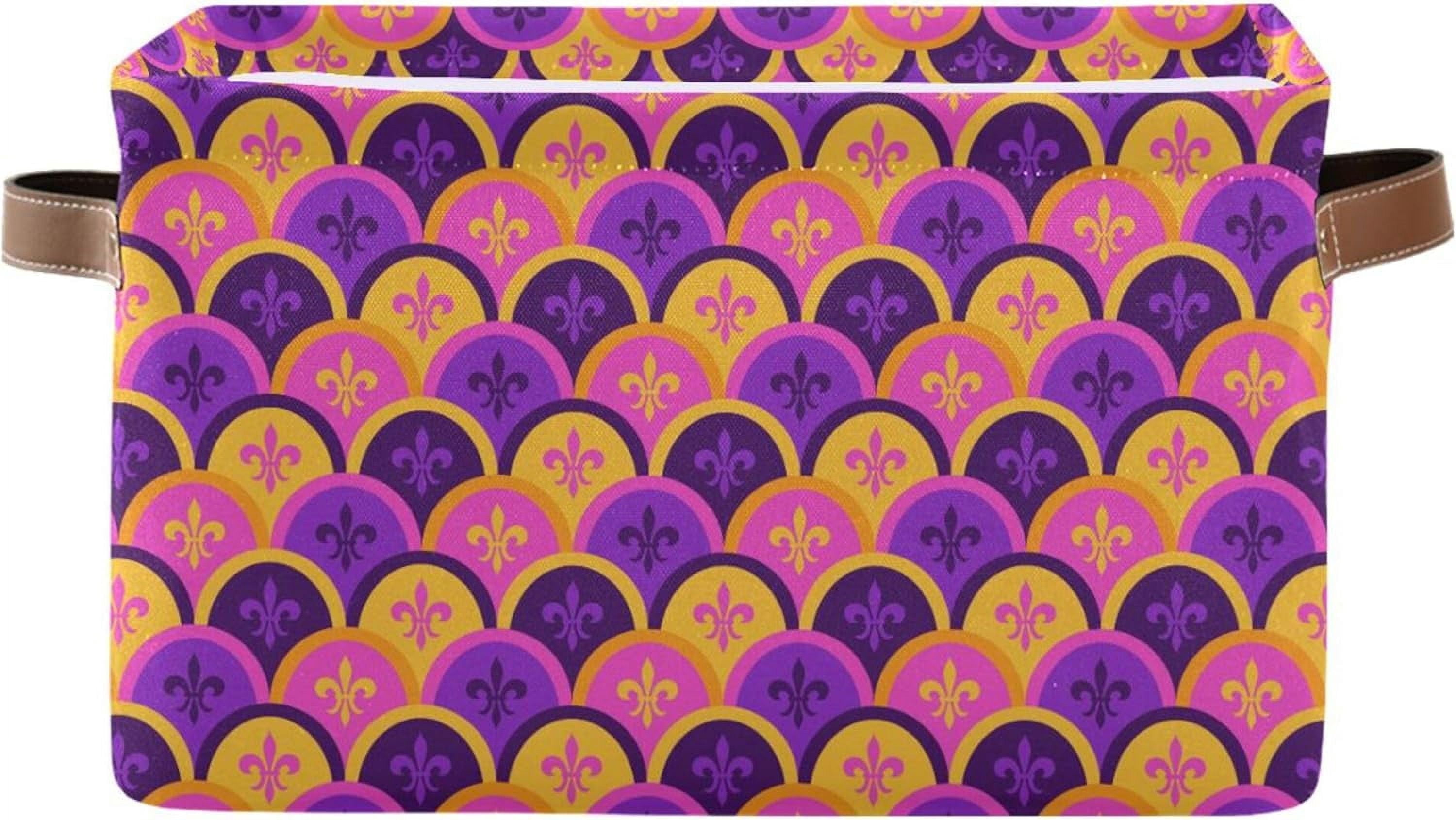 Coolnut Mardi Gras Scales Storage Basket Foldable Storage Bin, Canvas ...