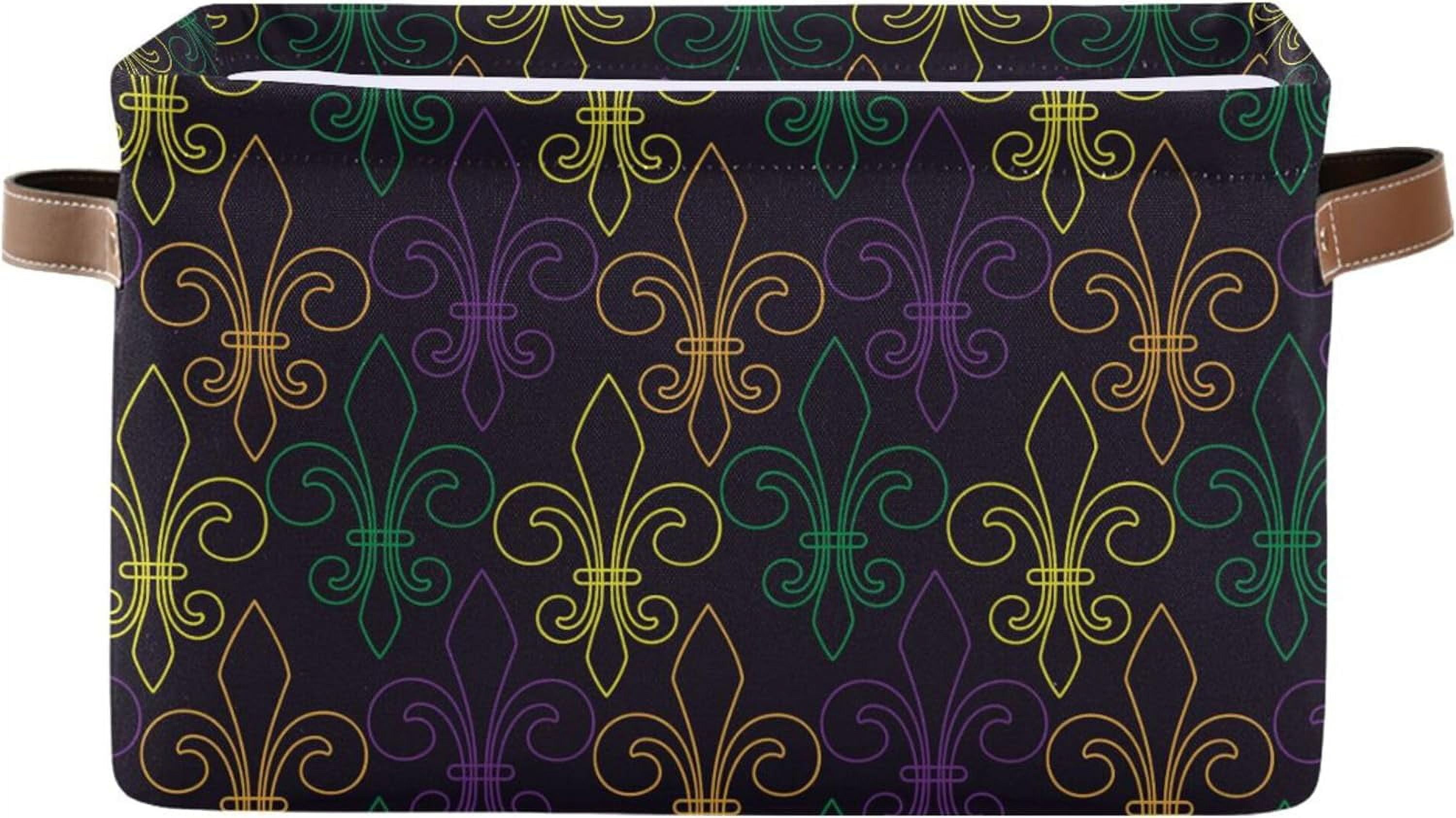 Coolnut Mardi Gras Storage Basket Foldable Storage Bin, Canvas ...