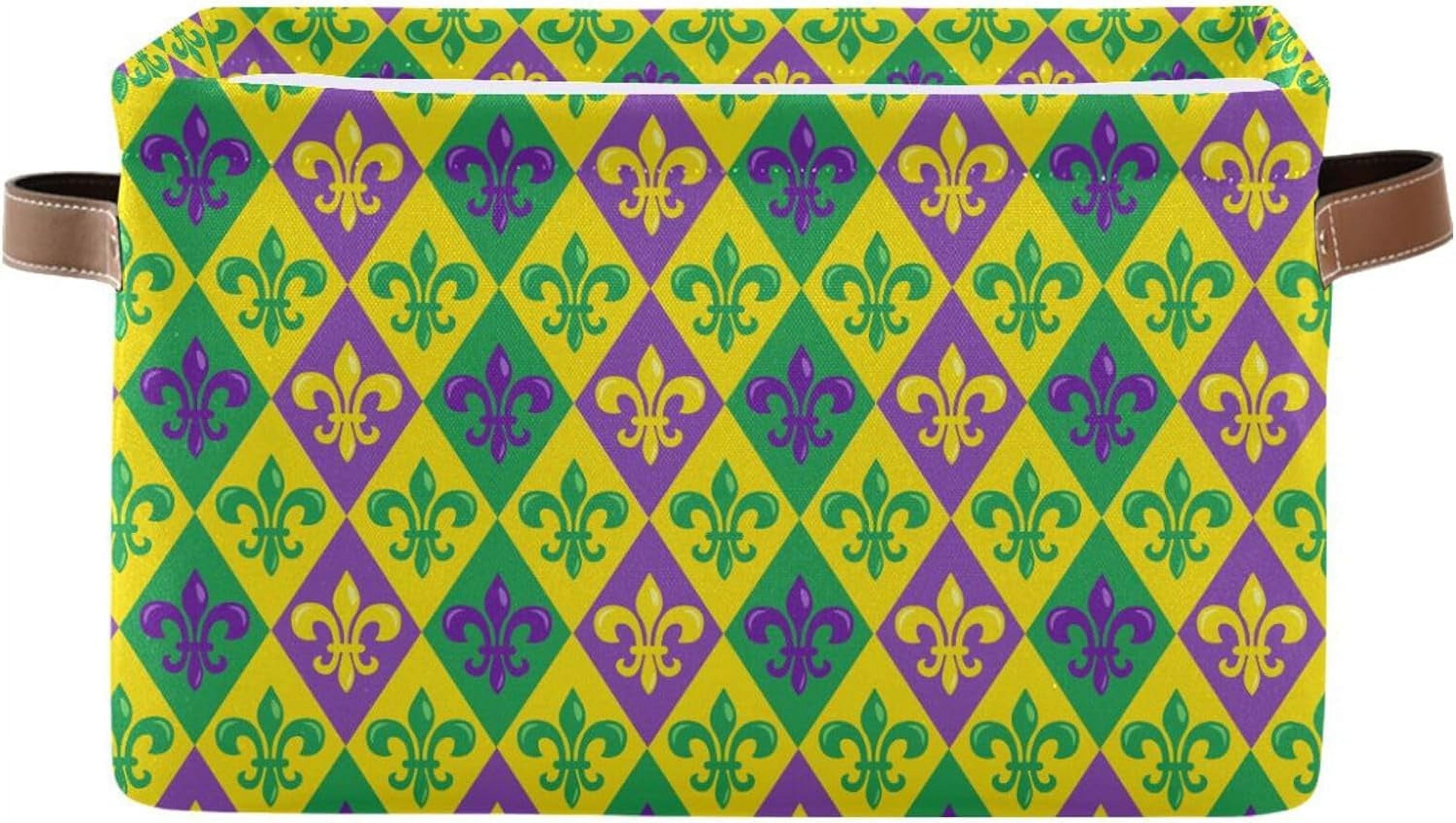 Coolnut Mardi Gras Texture (6) Foldable Storage Basket for Shelves ...