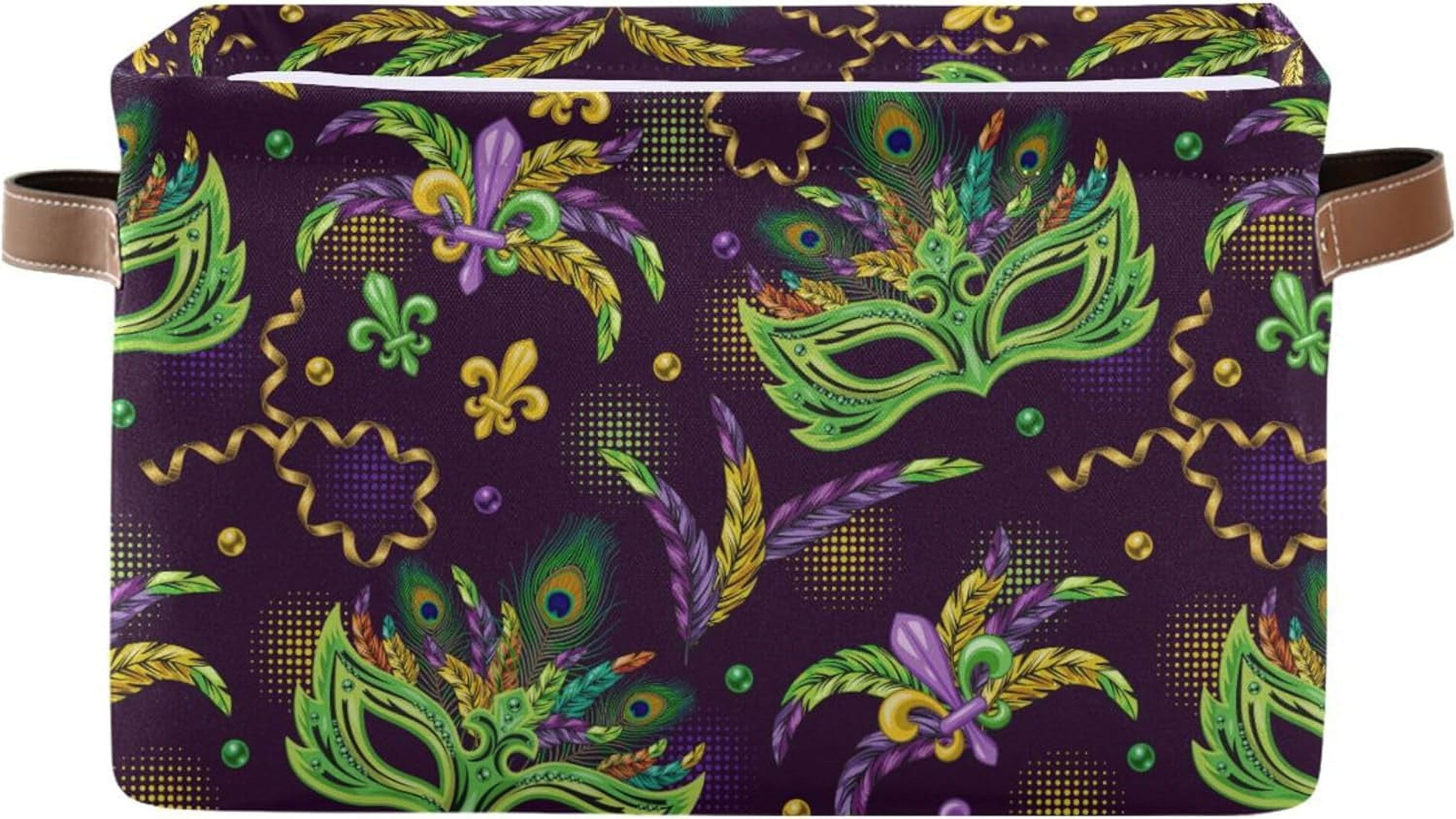 Coolnut Mardi Gras Theme Storage Basket Foldable Storage Bin 2 Pack ...