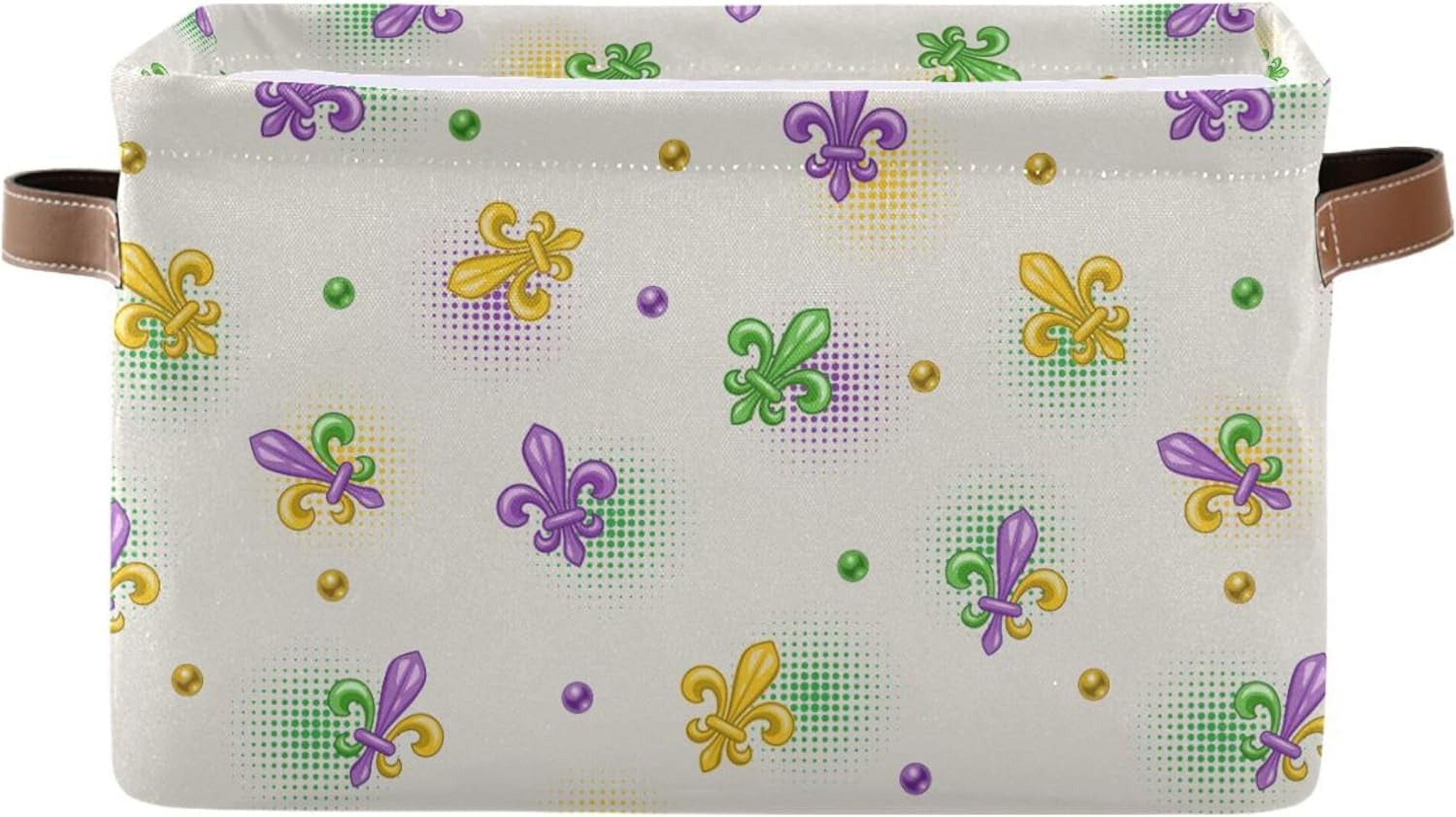 Coolnut Mardi Gras Theme Storage Basket Foldable Storage Bin, Canvas ...