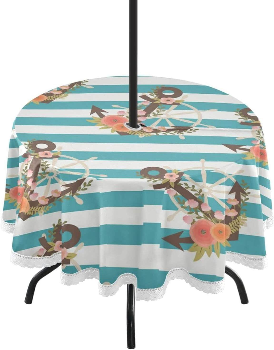 Coolnut Marine Anchors Round Table Cloth, Heat Resistant Table Cover ...